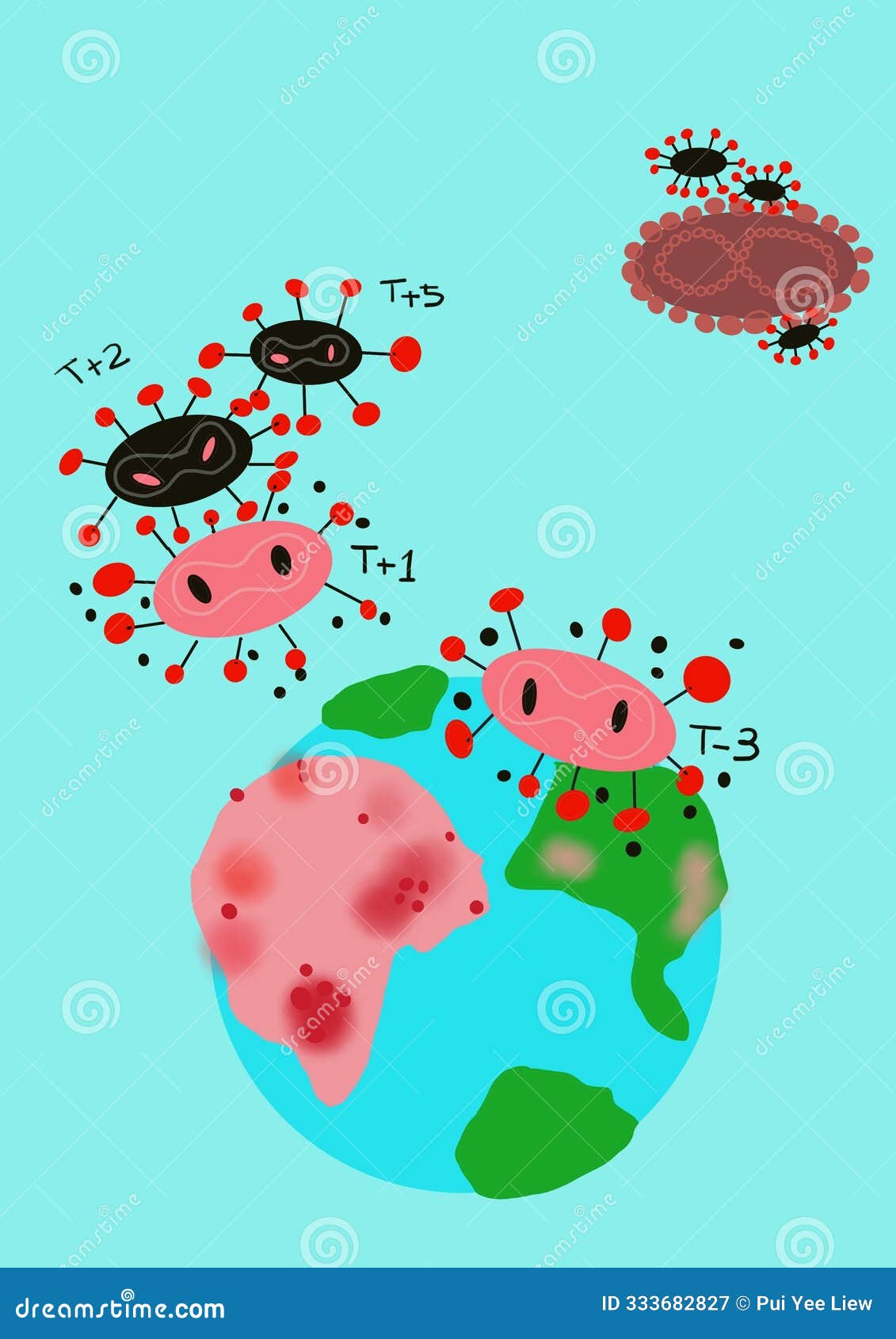Mpox Monkeypox Disease Invasion of Earth from Space Stock Illustration ...
