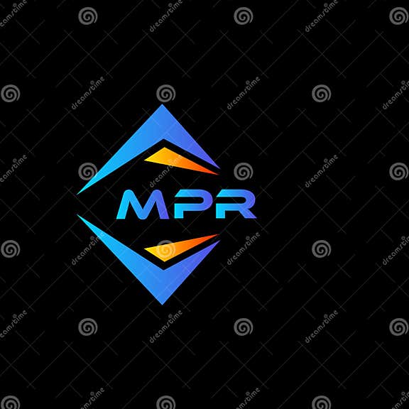 MPR Abstract Technology Logo Design on Black Background. MPR Creative ...