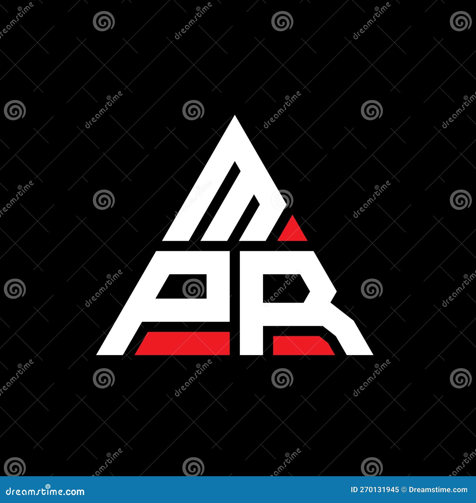 MPR Triangle Letter Logo Design with Triangle Shape. MPR Triangle Logo ...