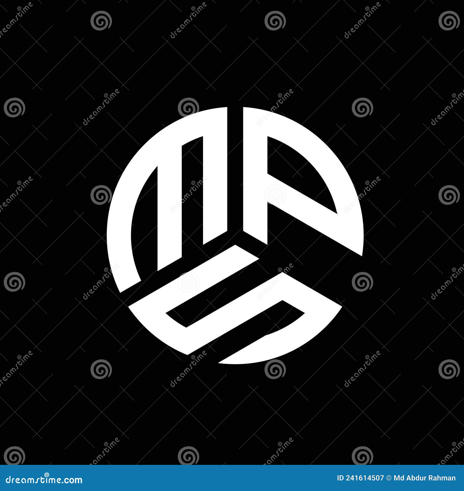 MPS Letter Logo Design on Black Background. MPS Creative Initials ...