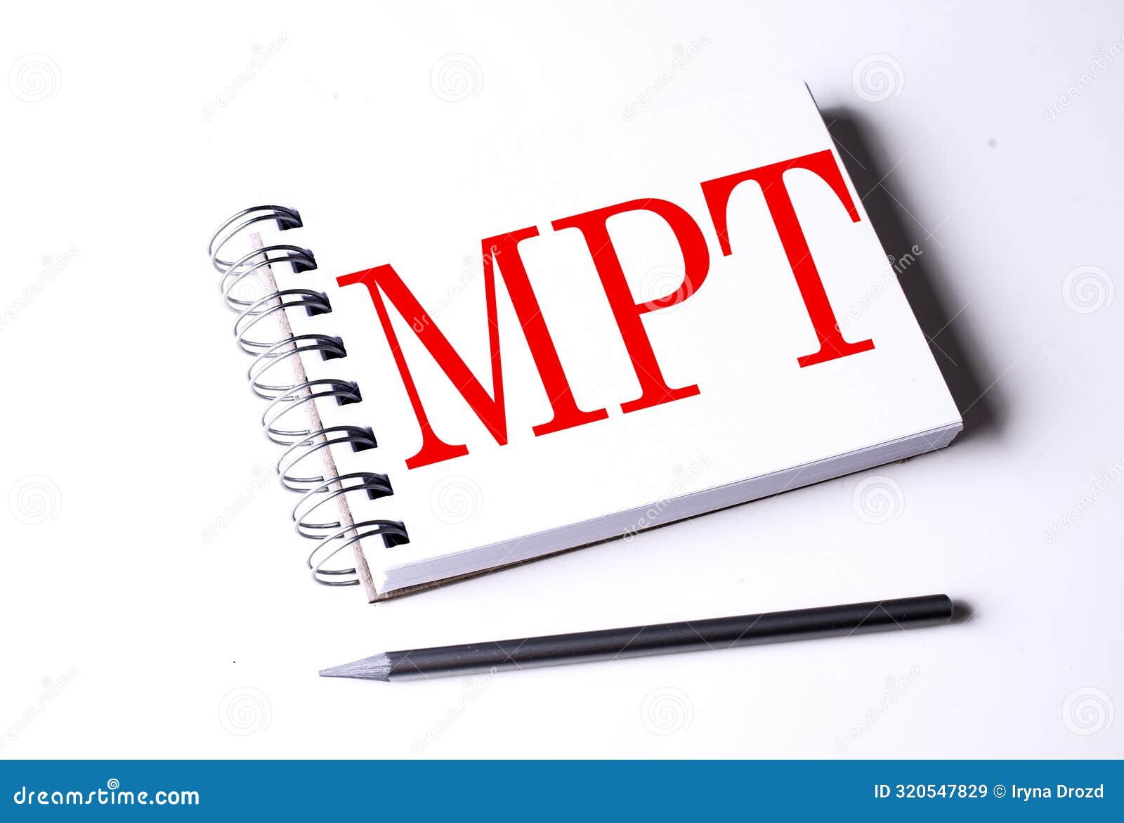 MPT Word on Notebook on White Background Stock Image - Image of ...