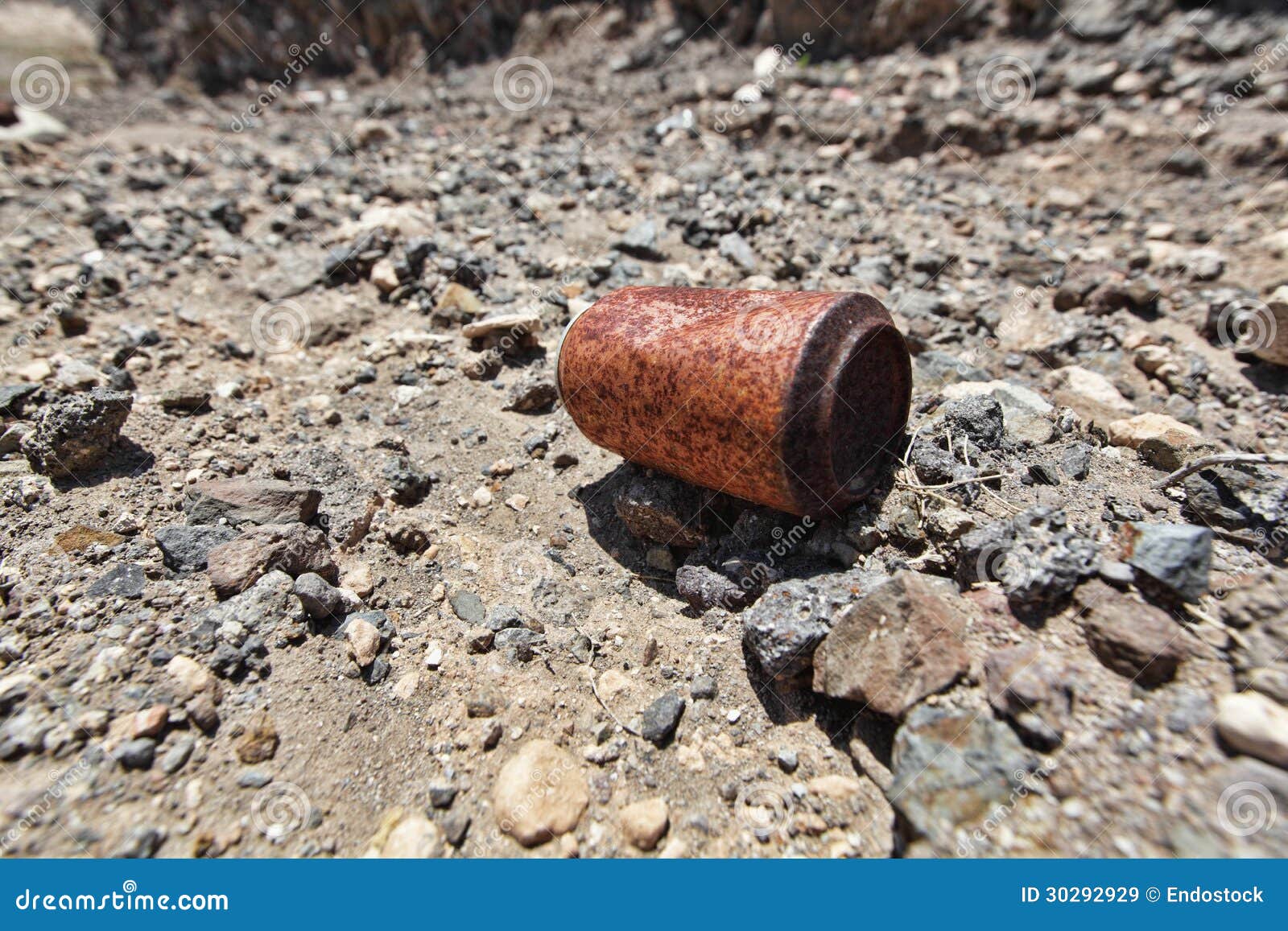 Rusty Soda Can on Stony Soil Stock Image - Image of civilization, beer ...