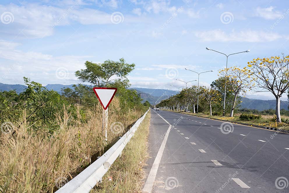 Mpty Sign on the Road stock photo. Image of danger, blue - 85462694