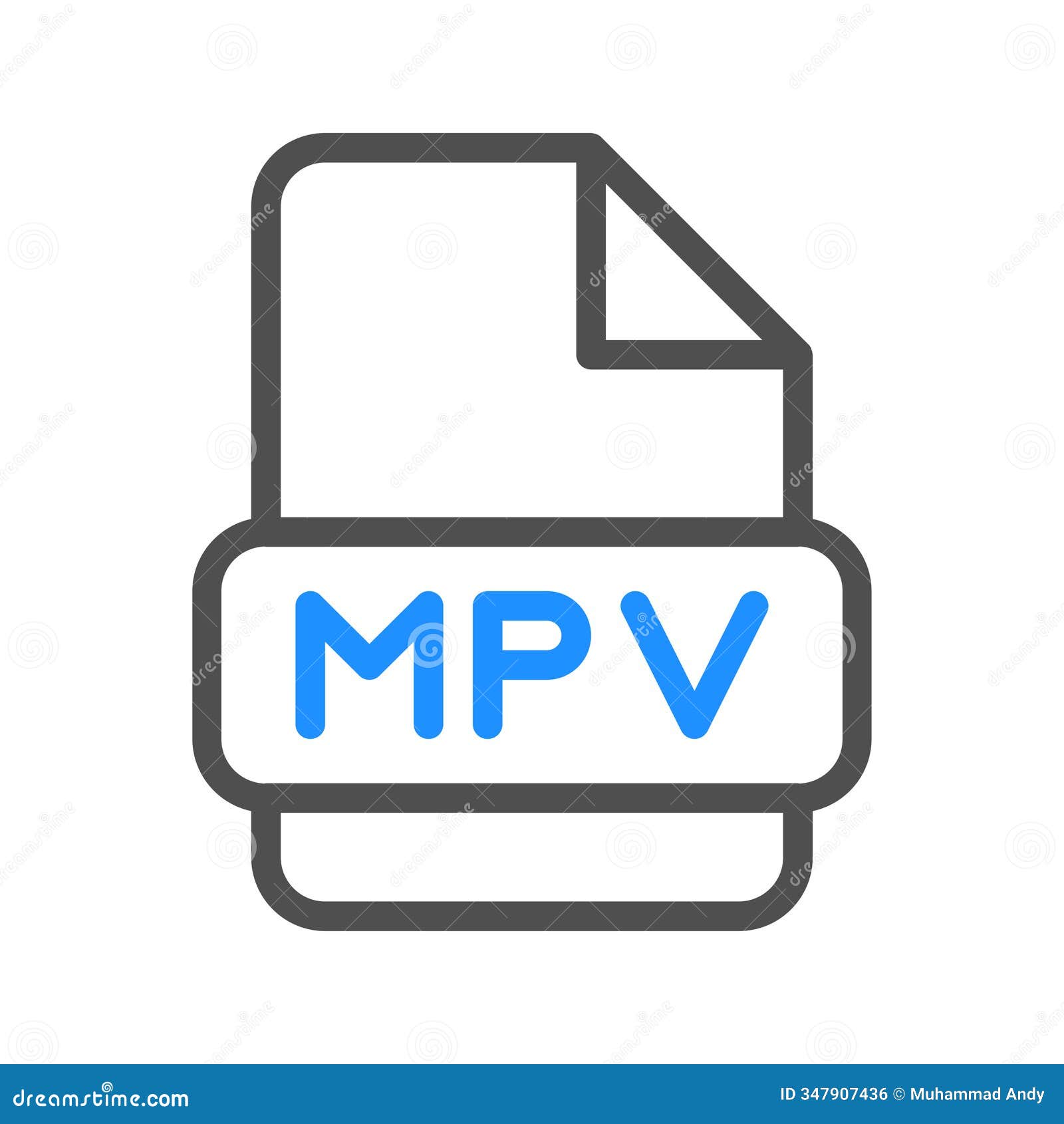 Mpv Document Files Icon, Video Format Symbol with a Unique Colored ...