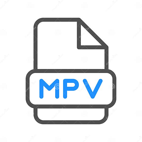 Mpv Document Files Icon, Video Format Symbol with a Unique Colored ...