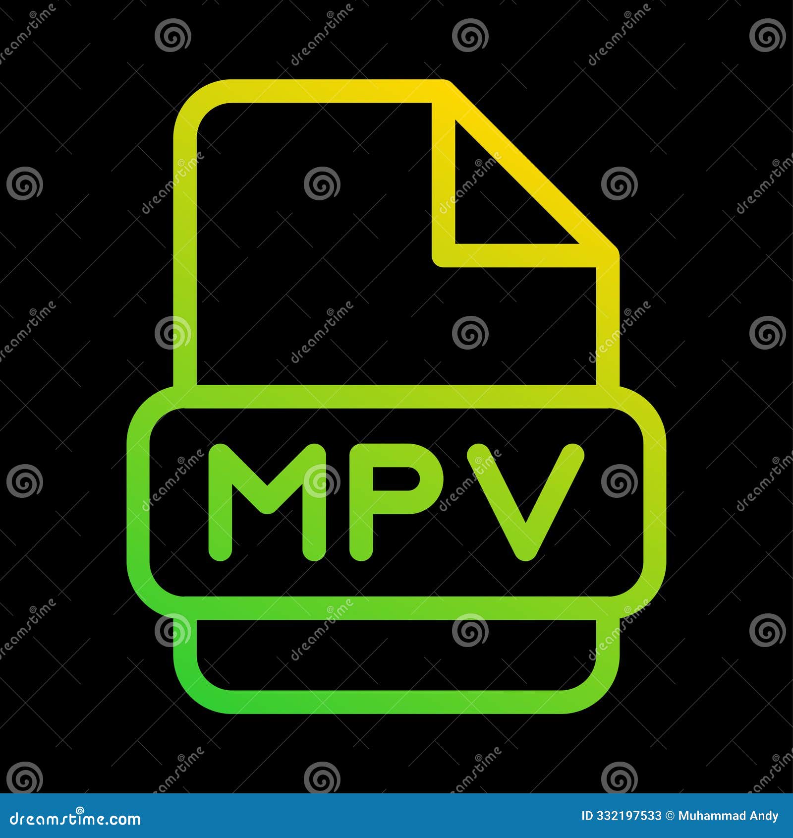 Mpv File Icon. Extension, Document Symbol Files. with an Outline ...
