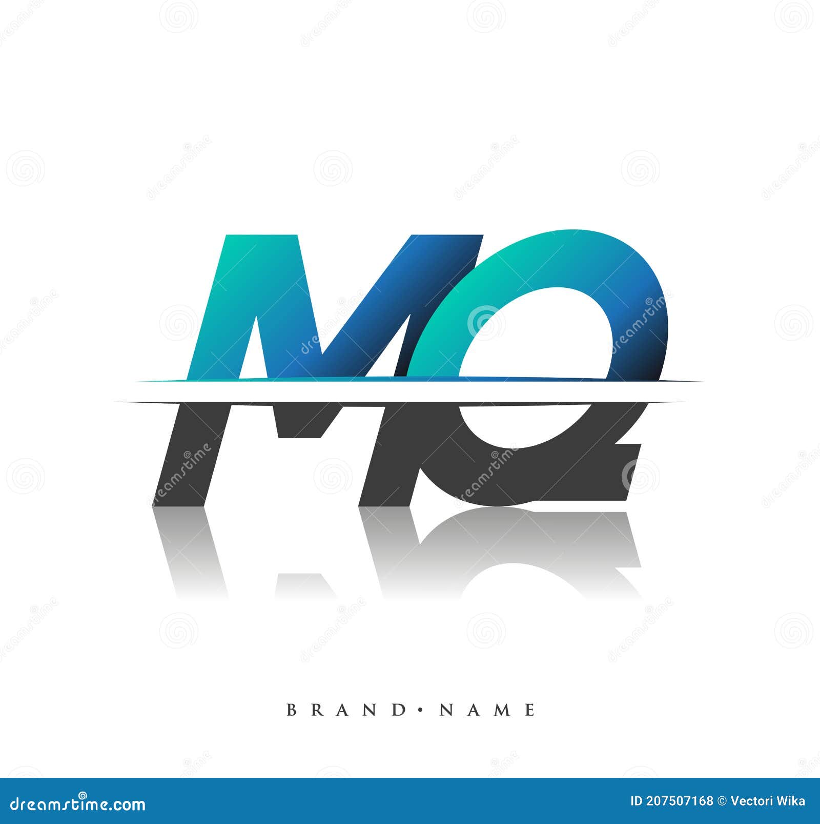 MQ Initial Logo Company Name Colored Black and Blue, Simple and Modern ...