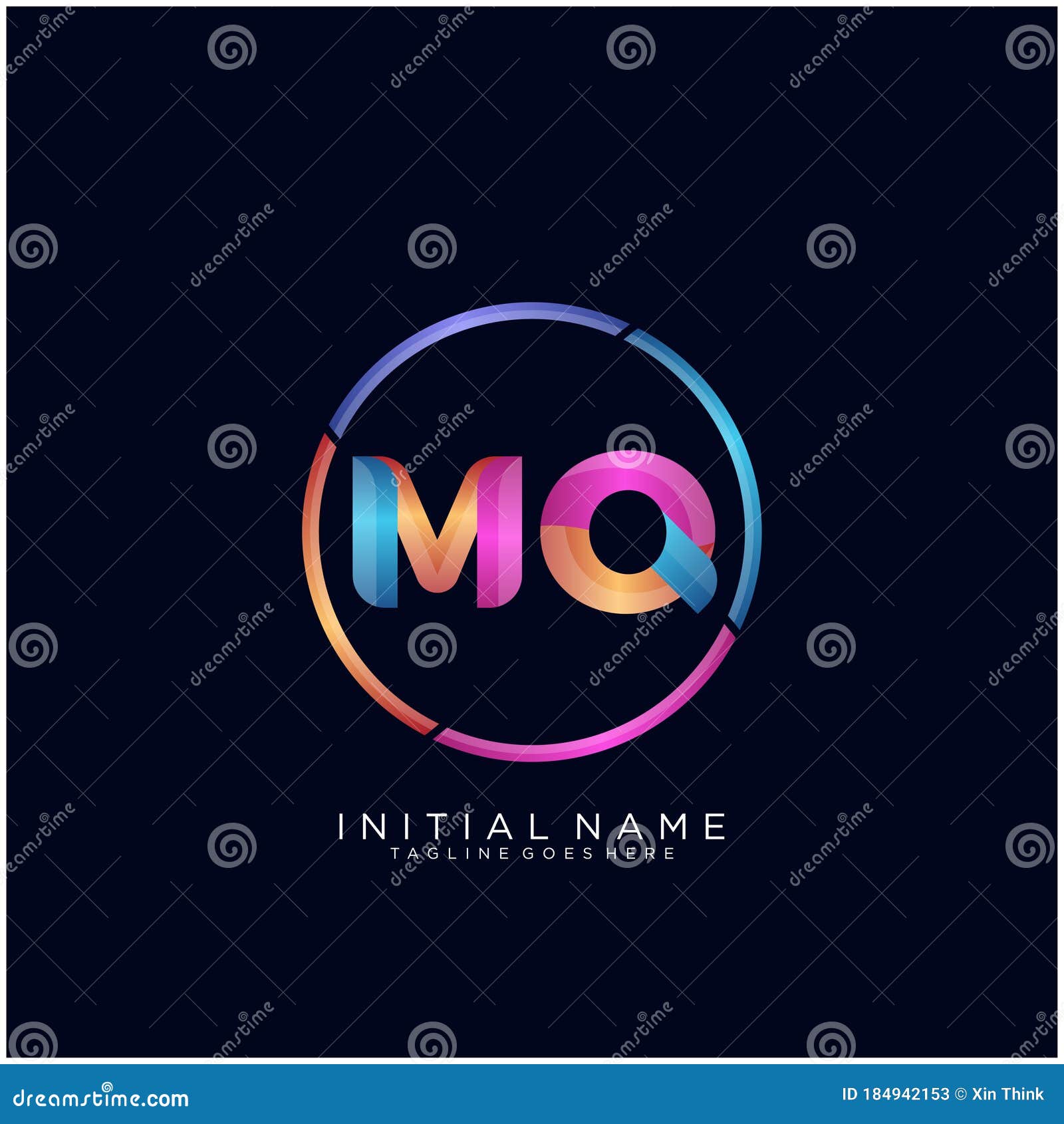 MQ Letter Logo Icon Design Template Elements Stock Vector ...