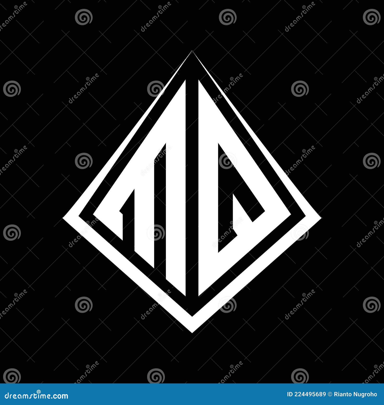 MQ Logo Letters Monogram with Prisma Shape Design Template Stock Vector ...