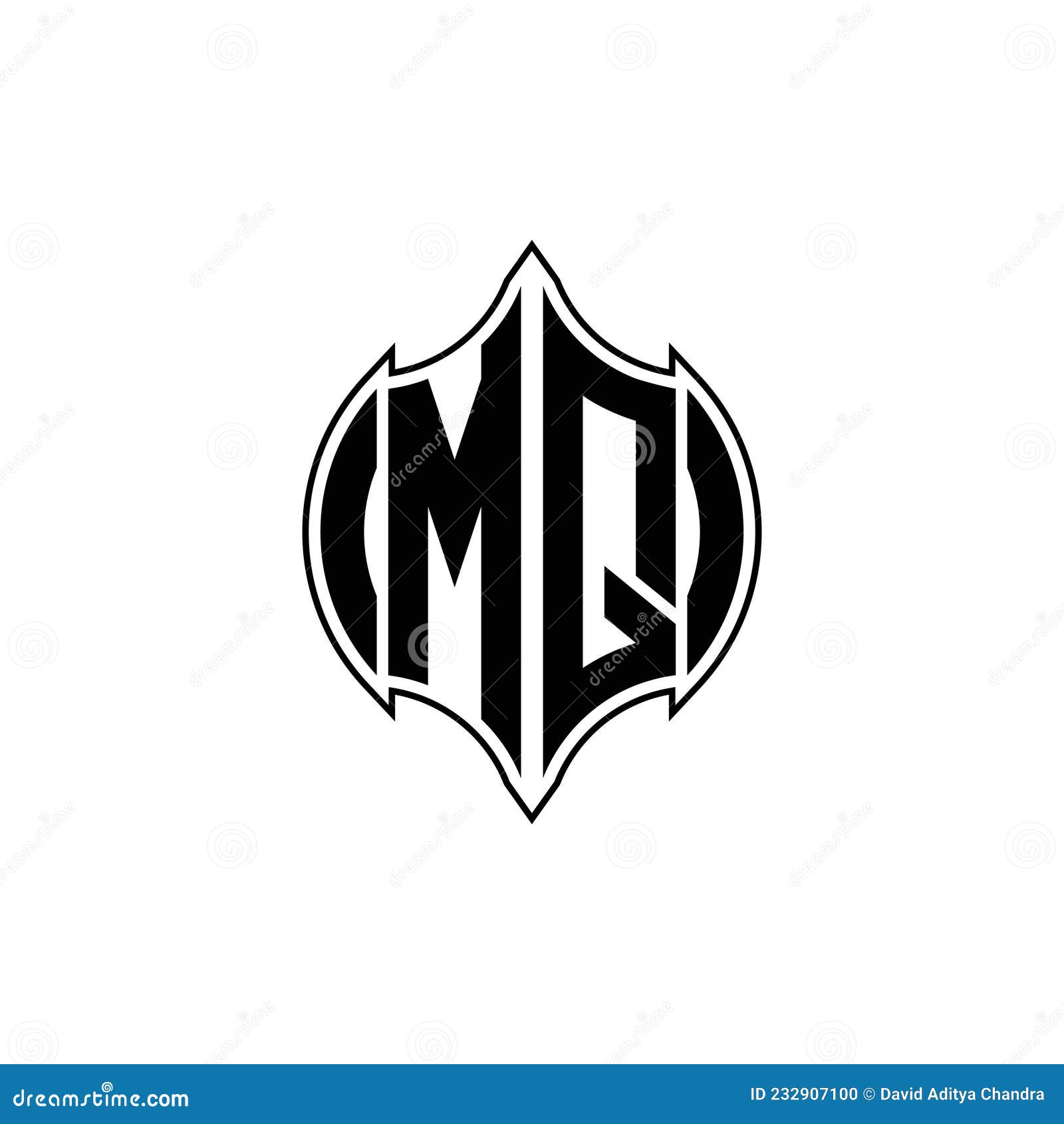 MQ Logo Monogram Geometric Shield Shape Style Stock Vector ...