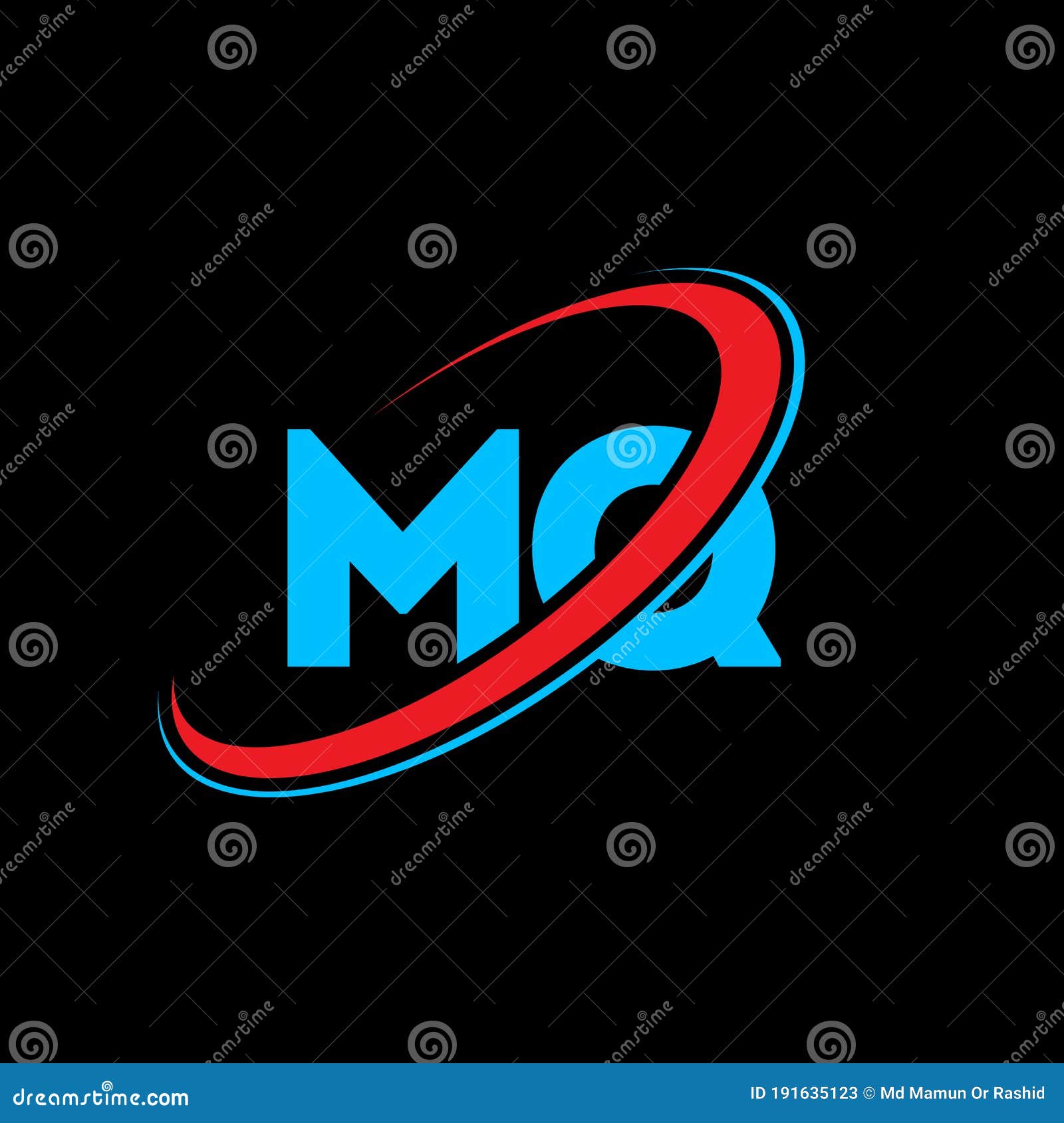 MQ M Q Letter Logo Design. Initial Letter MQ Linked Circle Uppercase ...