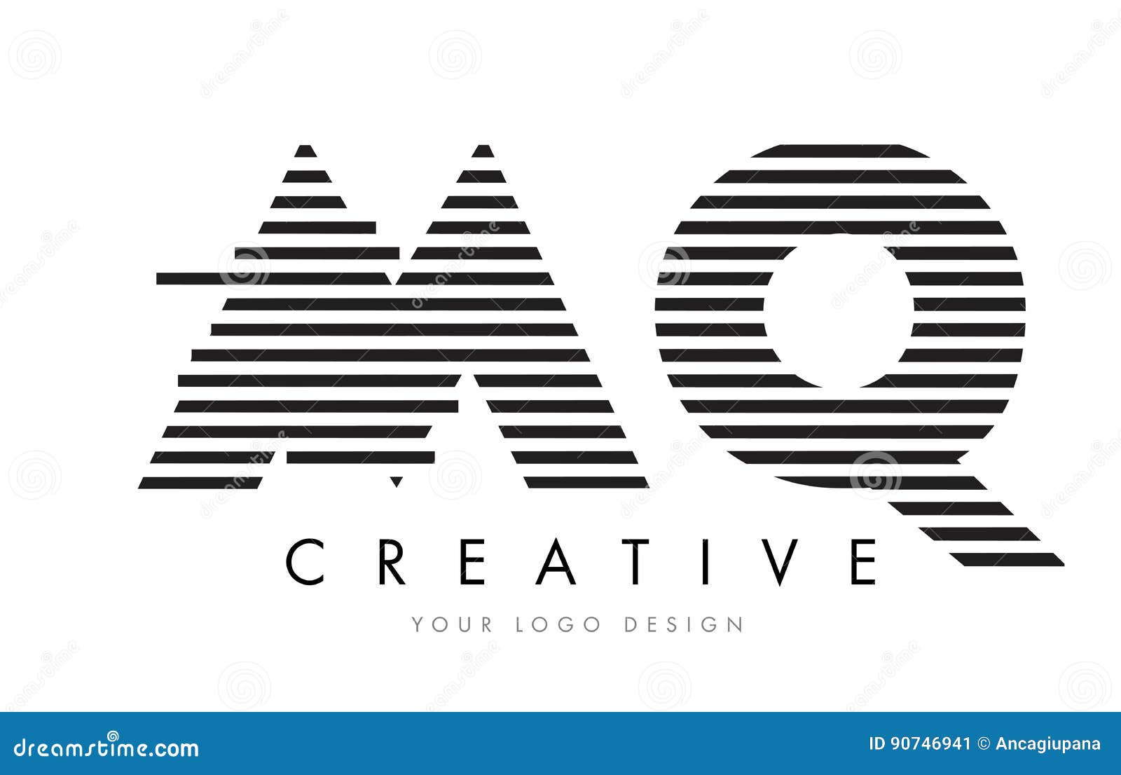 MQ M Q Zebra Letter Logo Design with Black and White Stripes Stock ...