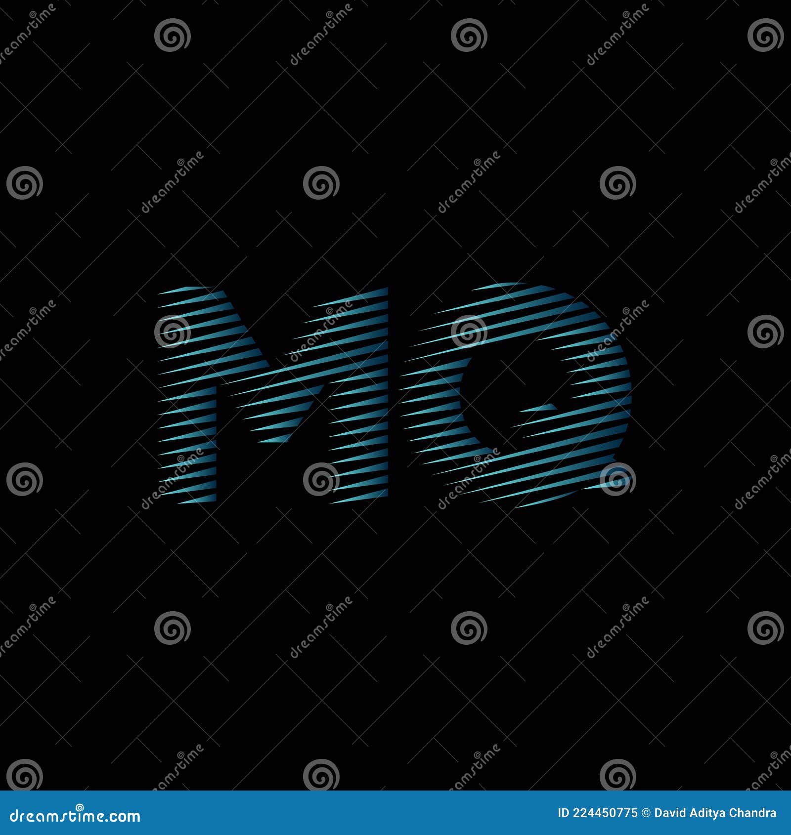 MQ Monogram Lines Style Blue Light Vector Stock Vector - Illustration ...