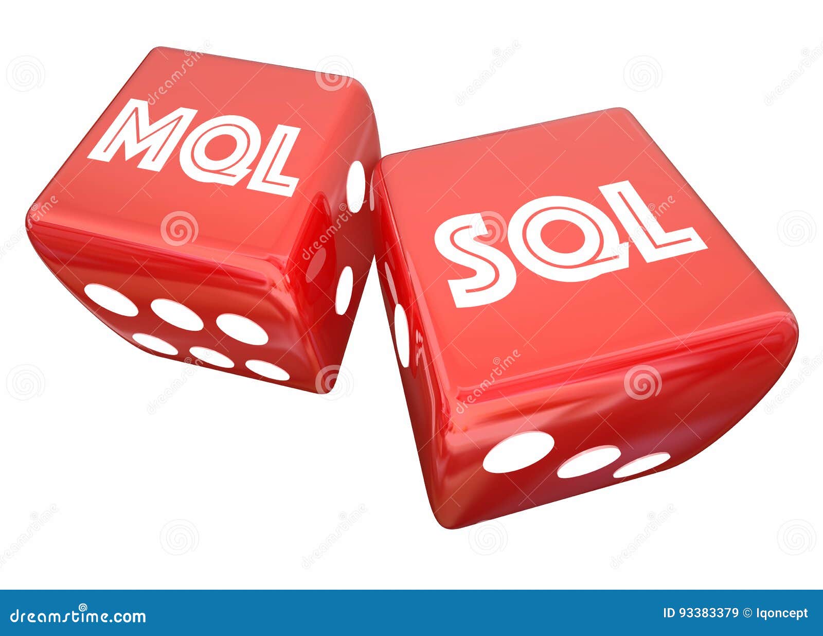 MQL SQL Marketing Sales Two Dice Rolling Stock Illustration ...