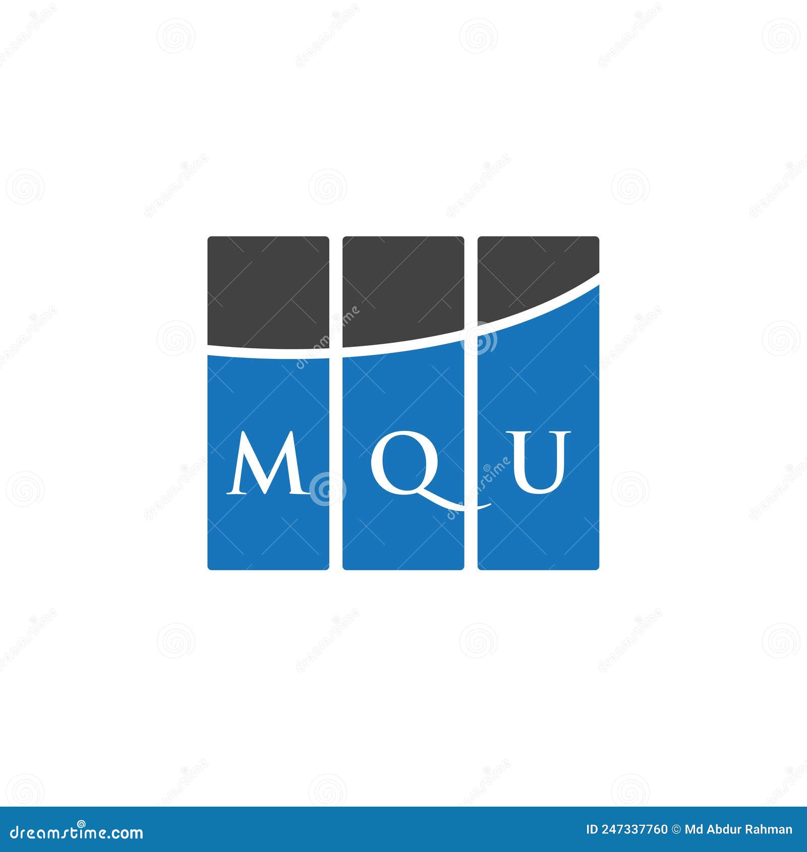 MQU Letter Logo Design on WHITE Background. MQU Creative Initials ...