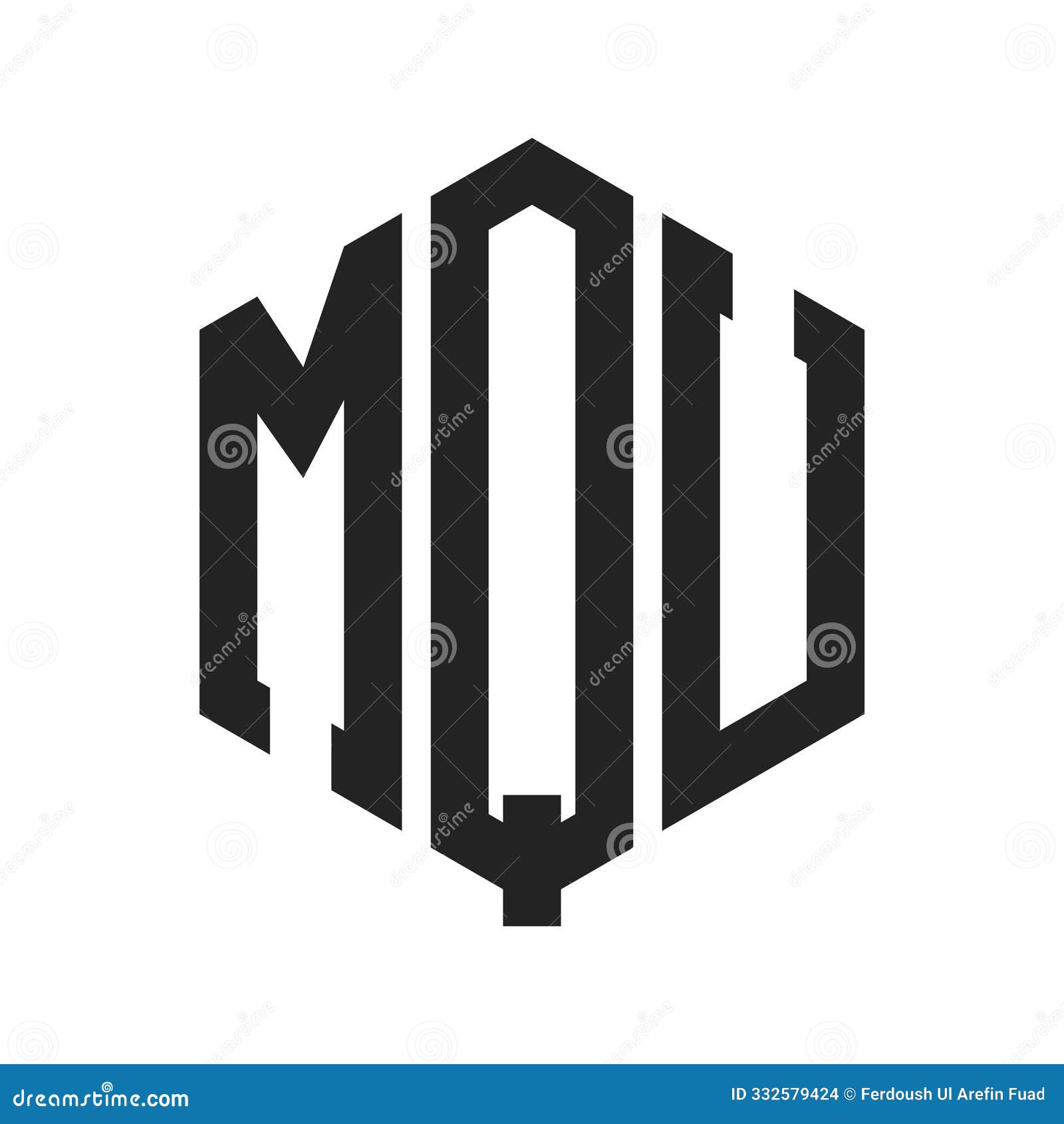 MQU Logo Design. Initial Letter MQU Monogram Logo Using Hexagon Shape ...