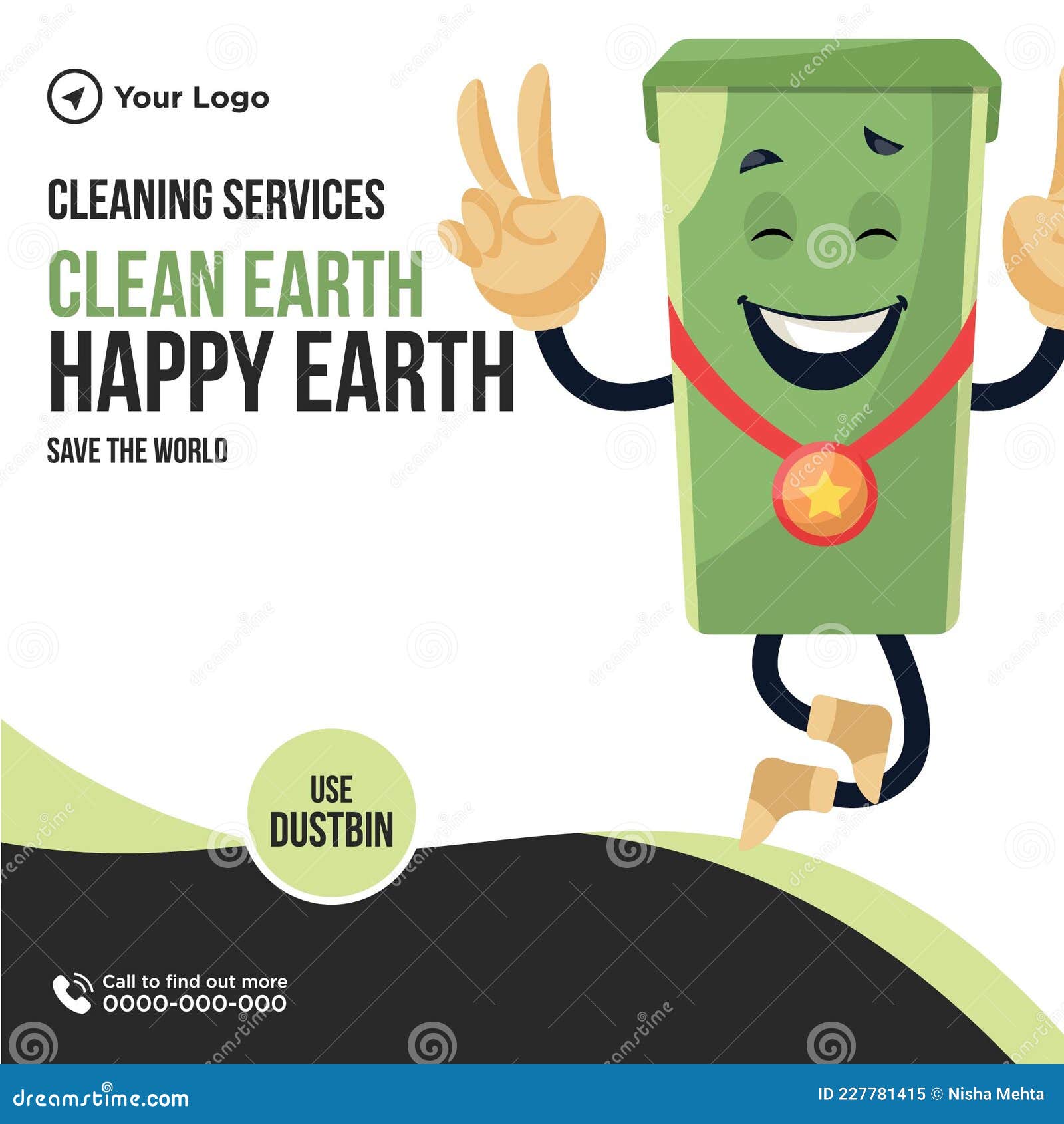Cleaning Services Clean Earth Happy Earth Save the World Banner Design ...