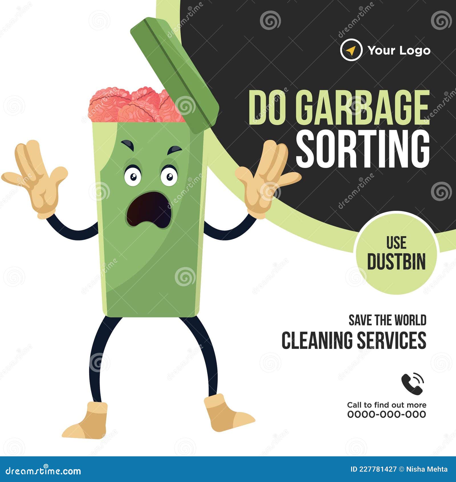 Do Garbage Sorting Use Dustbin Banner Design Stock Vector ...