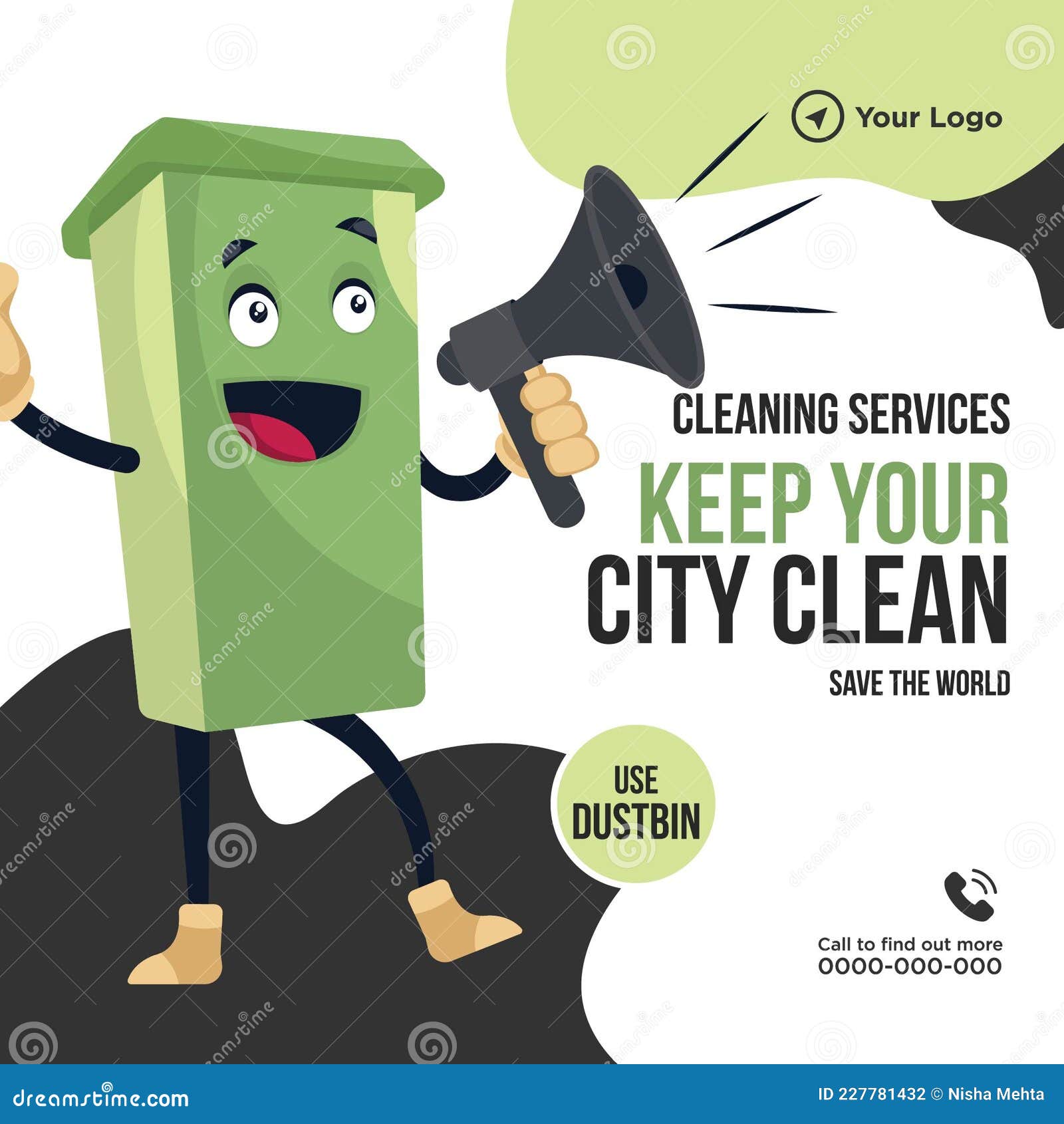 Cleaning Services Keep Your City Clean Banner Design Stock Vector ...