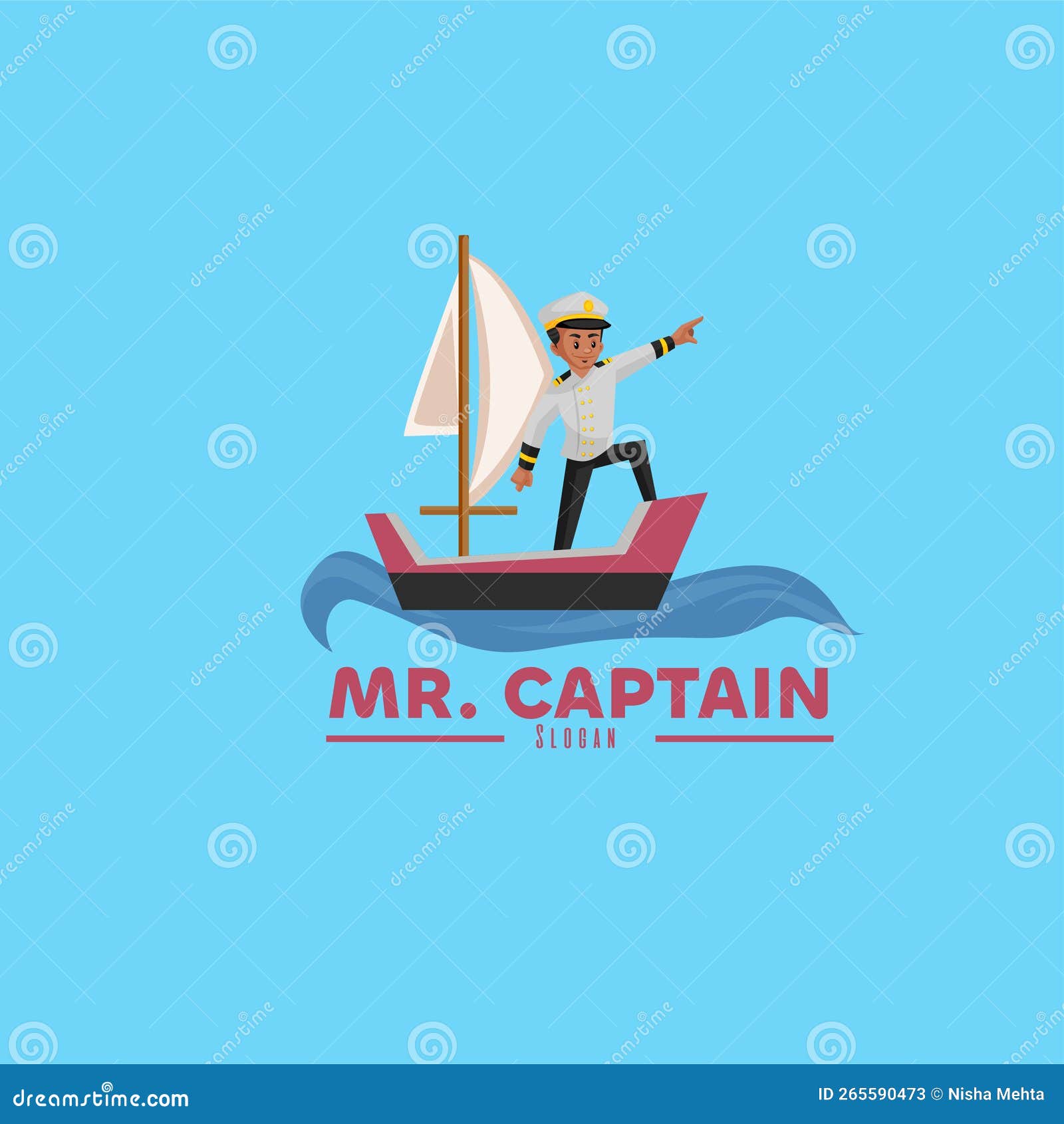 Mr. Captain Vector Mascot Logo Stock Vector - Illustration of company ...