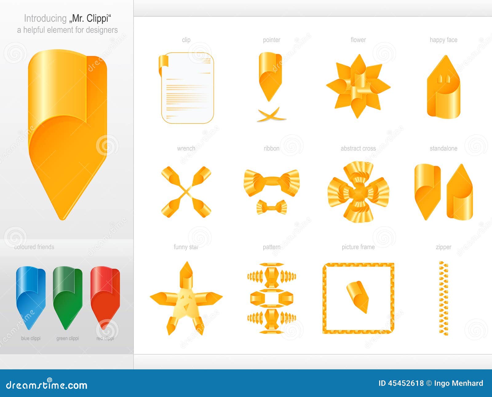 Mr. Clippi - a Helpful Design Element Stock Vector - Illustration of ...