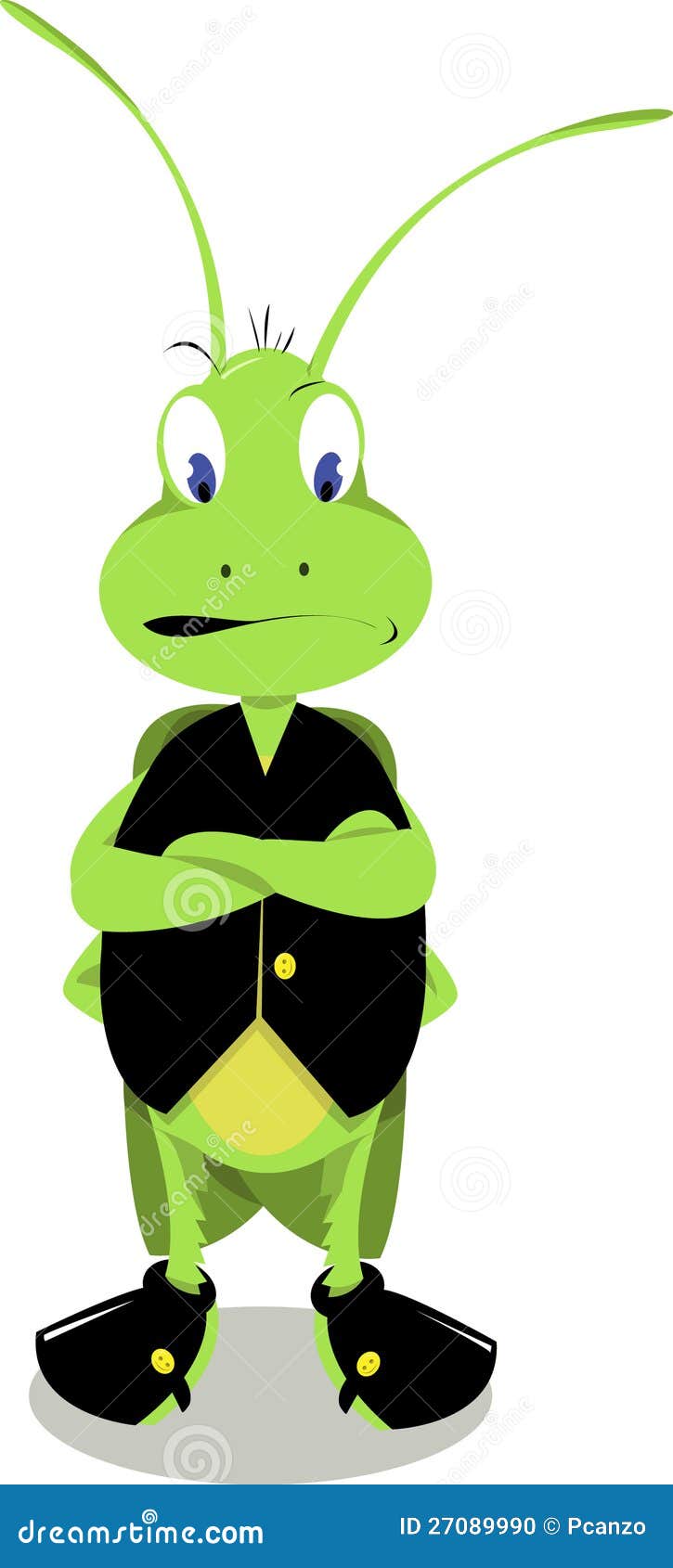 Mr. Cricket is angry stock vector. Illustration of arms - 27089990