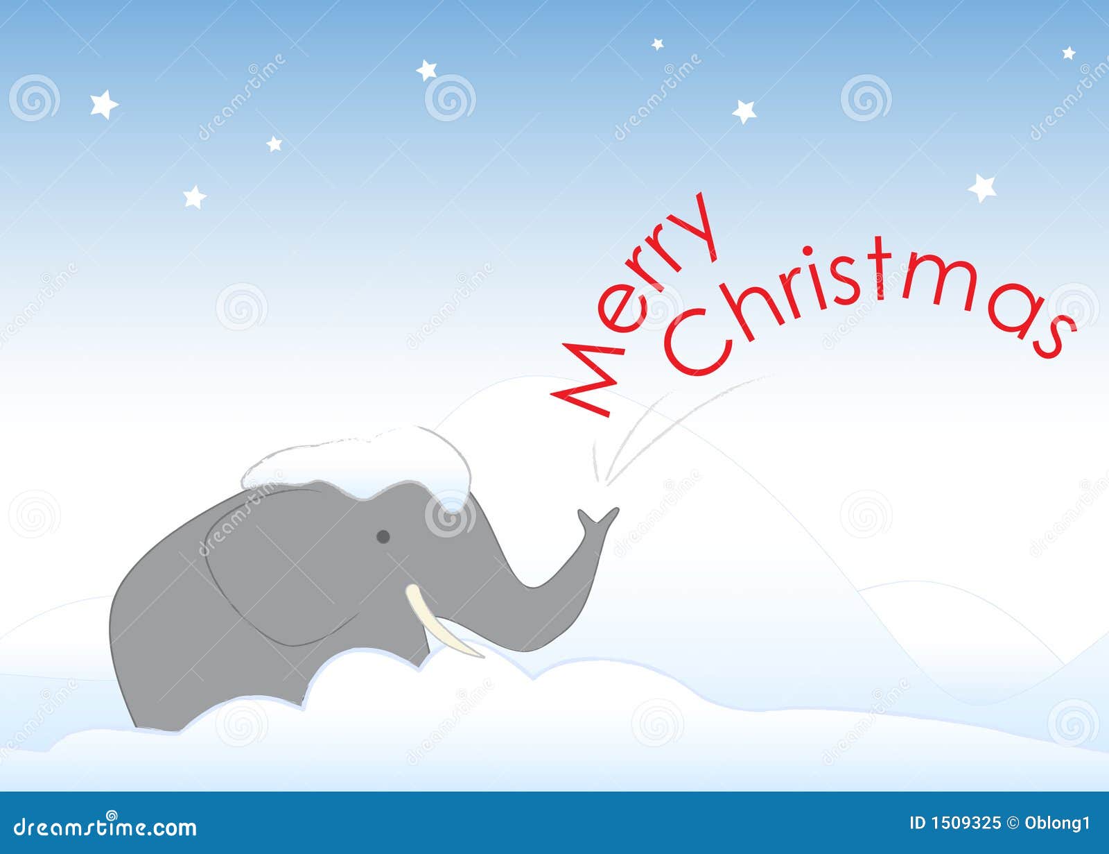 Mr Elephant in the Christmas Snow Stock Vector - Illustration of ...