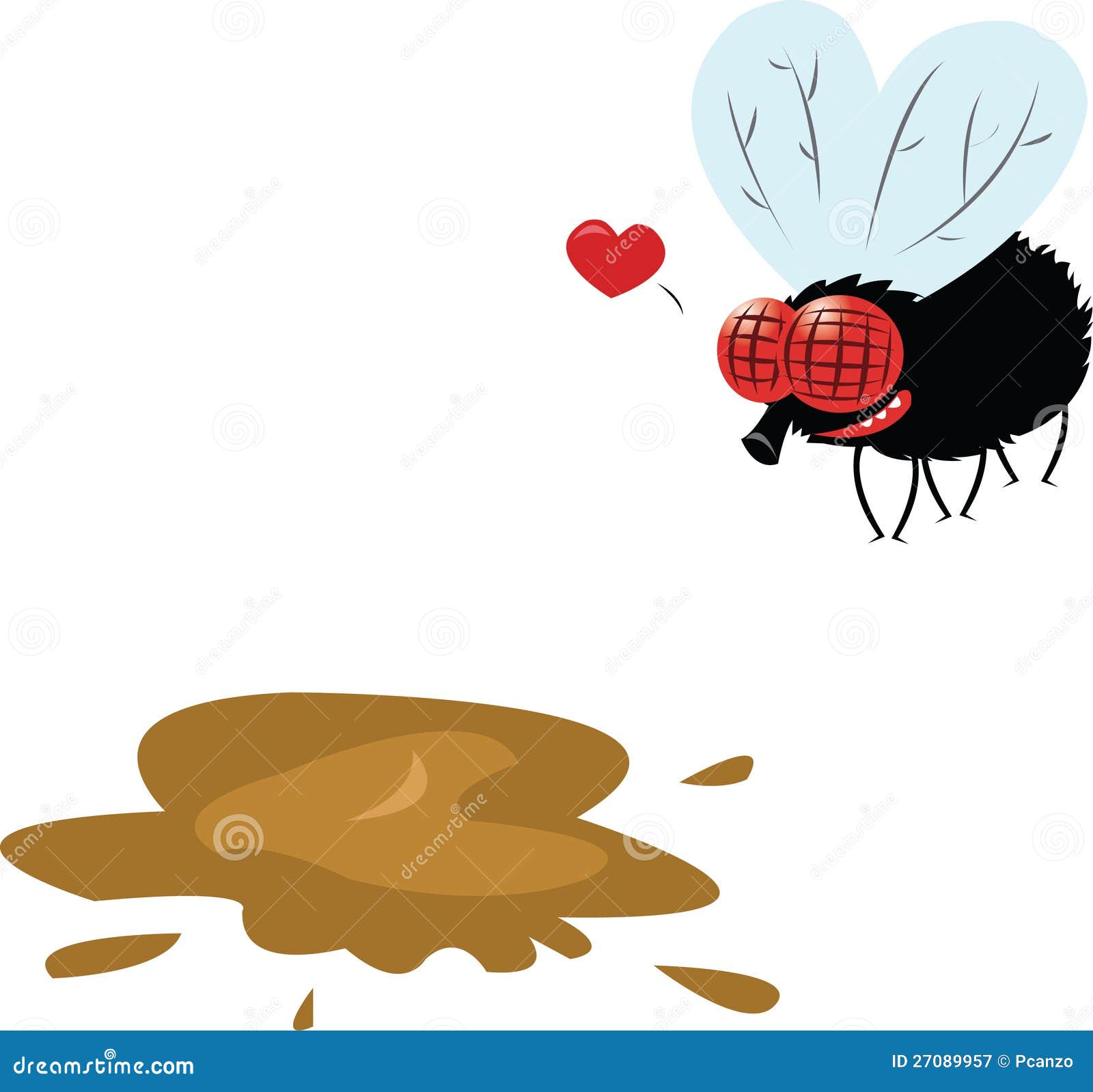Mr. Fly falls in love stock vector. Illustration of white - 27089957