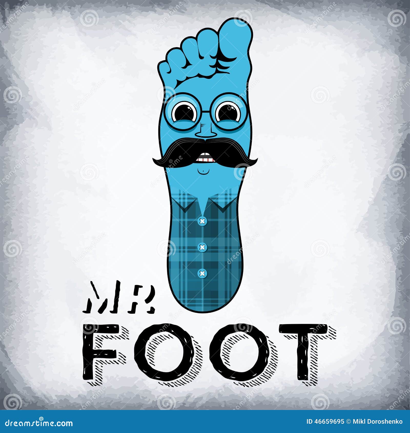Mr. Foot. stock vector. Illustration of shirt, amusing - 46659695
