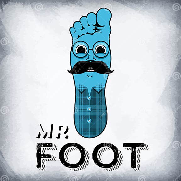 Mr. Foot. stock vector. Illustration of shirt, amusing - 46659695