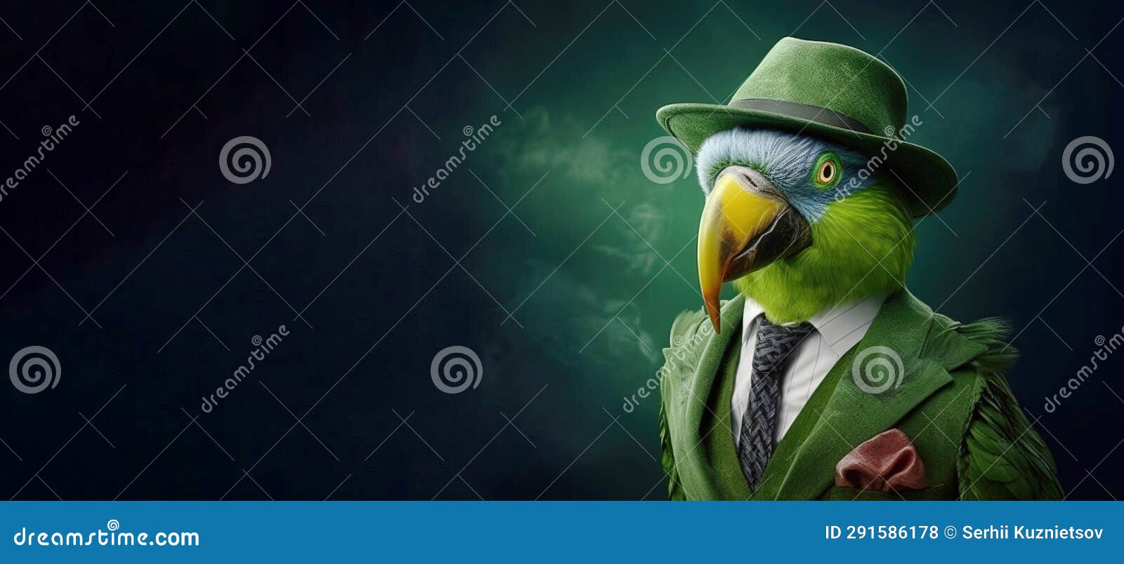 Mr Green Parrot Gentleman in Boss Hat and Scientist. AI Generated Stock ...