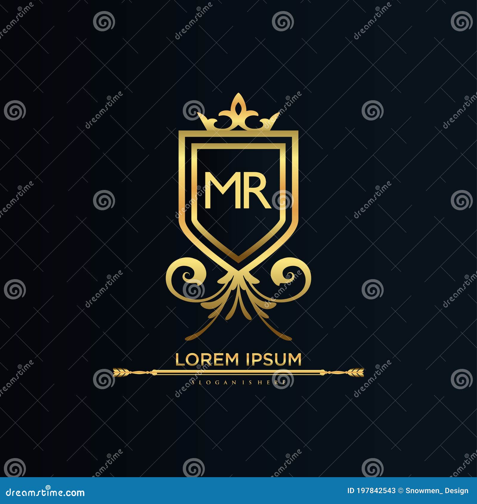 MR Letter Initial with Royal Template.elegant with Crown Logo Vector ...