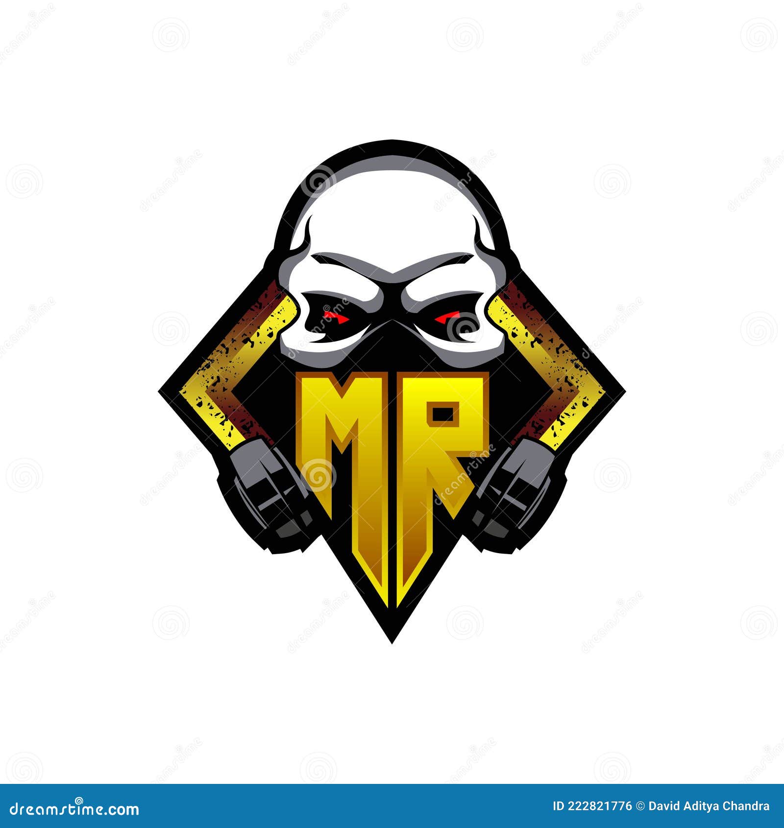 MR Logo Monogram with Skull Shape Designs Template Stock Vector ...