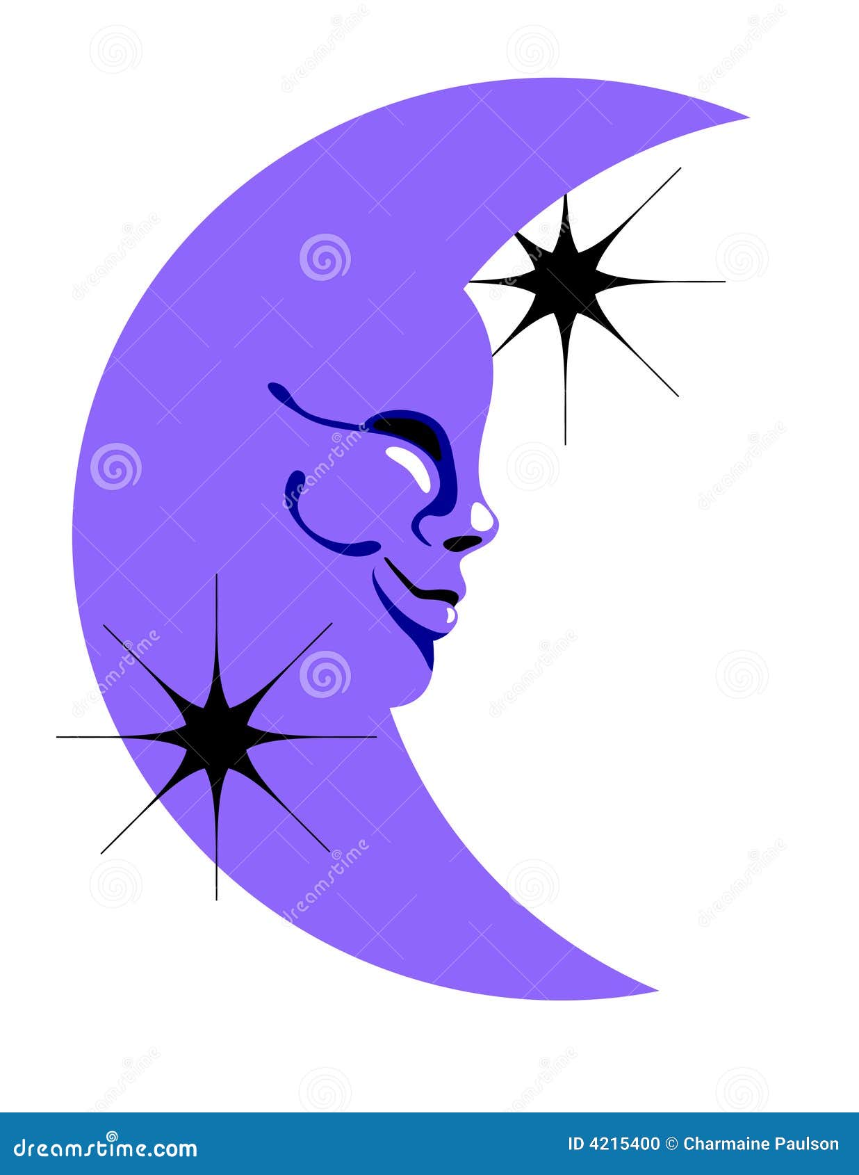Mr Moon stock vector. Illustration of detail, nighttime - 4215400