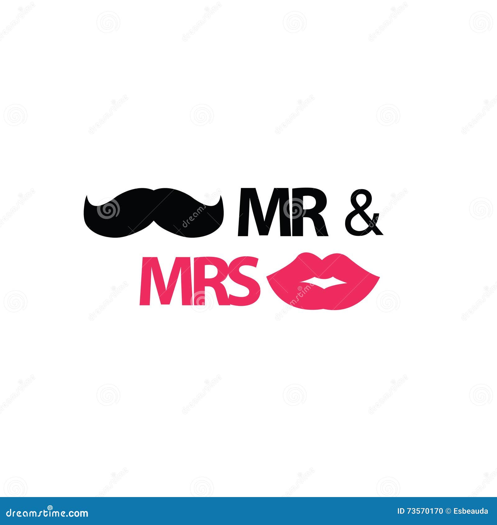 Mr. and Mrs stock vector. Illustration of text, typography - 73570170