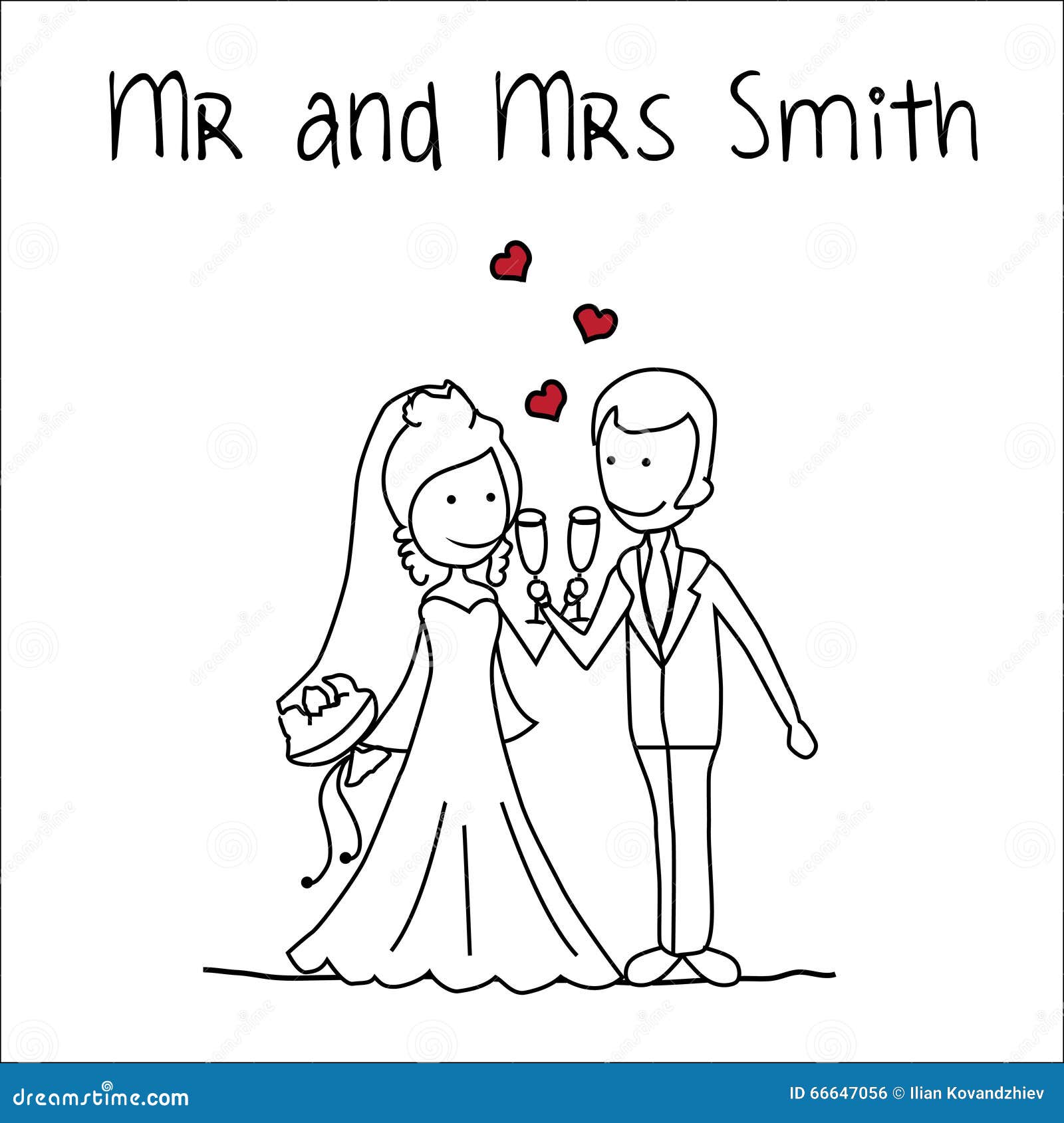 Mr and Mrs Smith stock vector. Illustration of marriage - 66647056