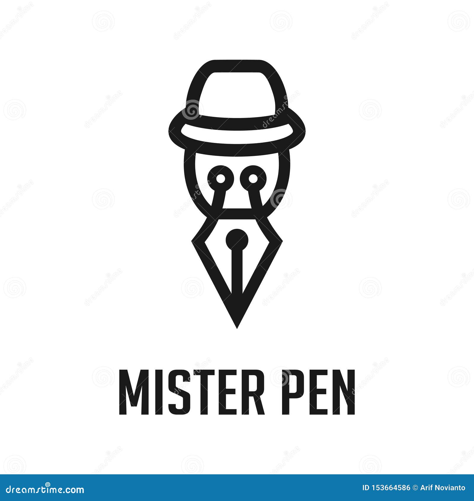 Mr Pen logo design stock vector. Illustration of catchword - 153664586