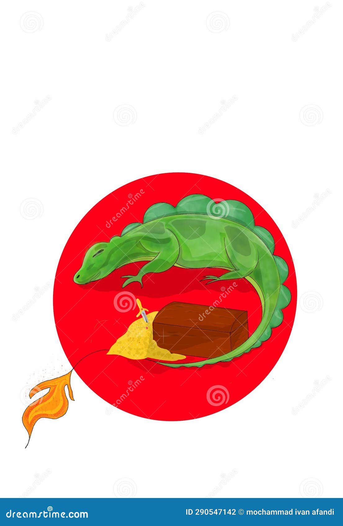 Mr Sleep Treassure Red Background Stock Illustration - Illustration of ...