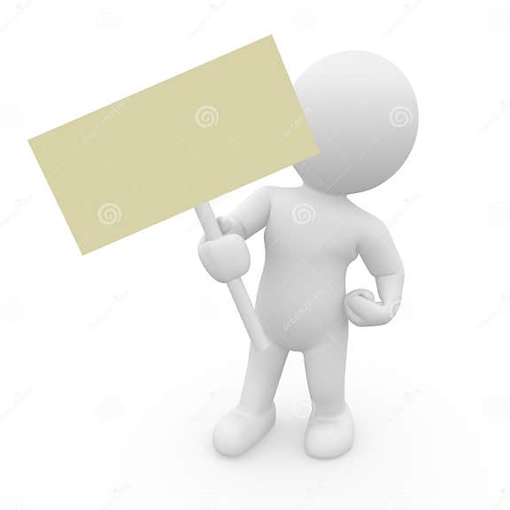 Mr. Smart Guy with a Empty Sign Stock Illustration - Illustration of ...