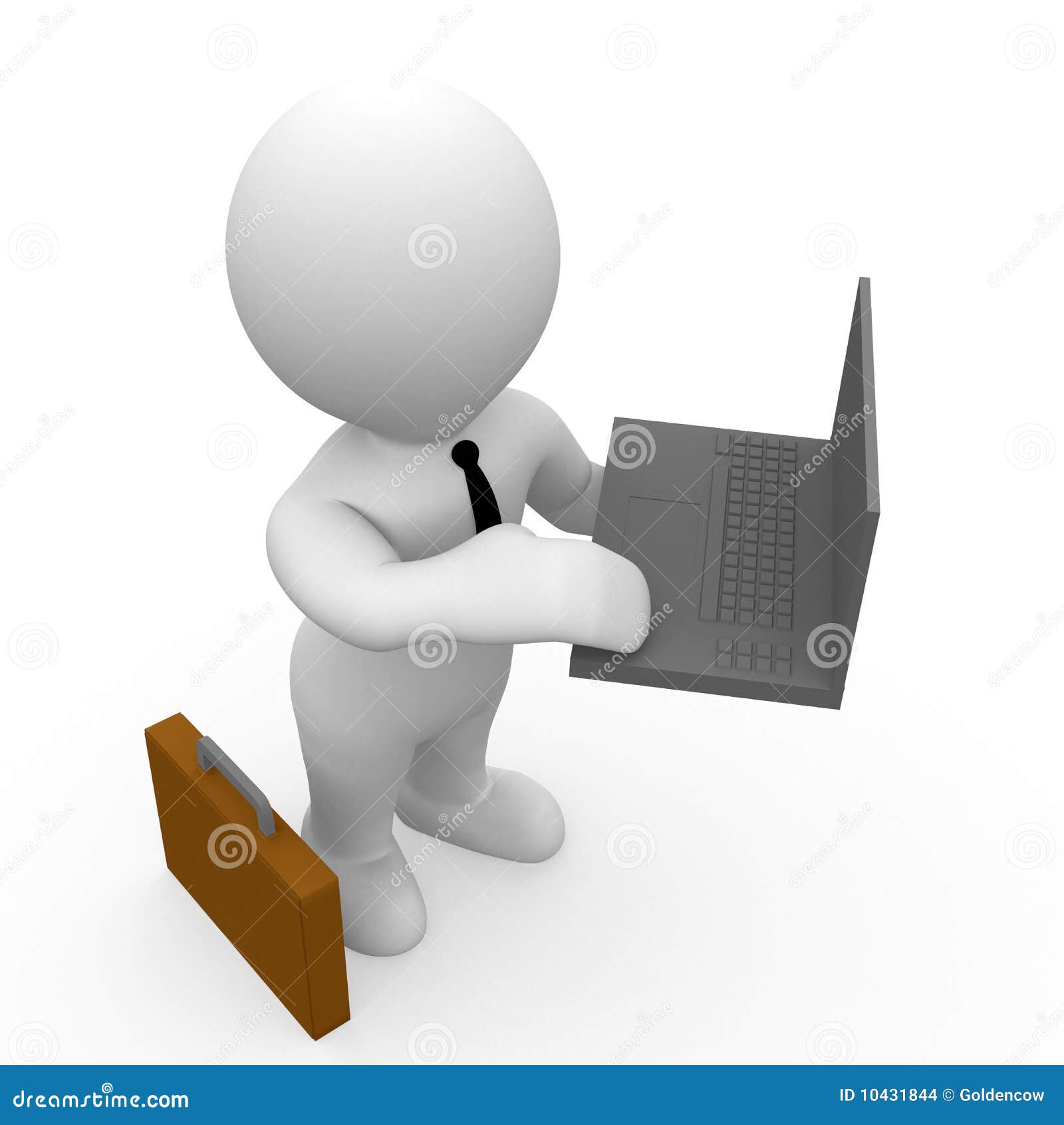 Mr. Smart Guy with His Laptop Stock Illustration - Illustration of ...