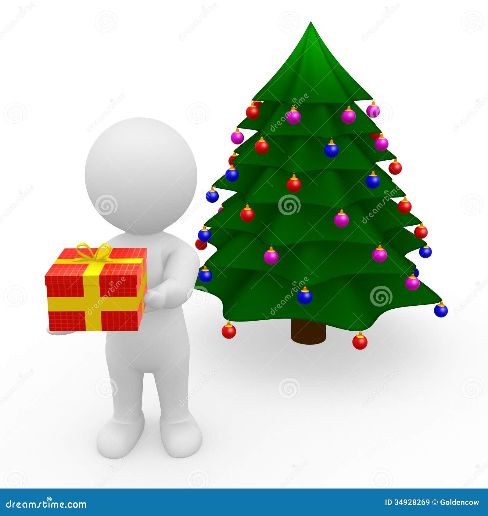 Mr. Smart Guy Opens Chrismas Present Stock Illustration - Illustration ...