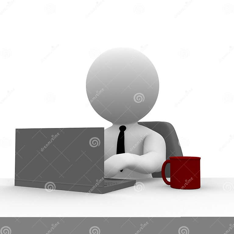 Mr. Smart Guy working stock illustration. Illustration of sitting ...