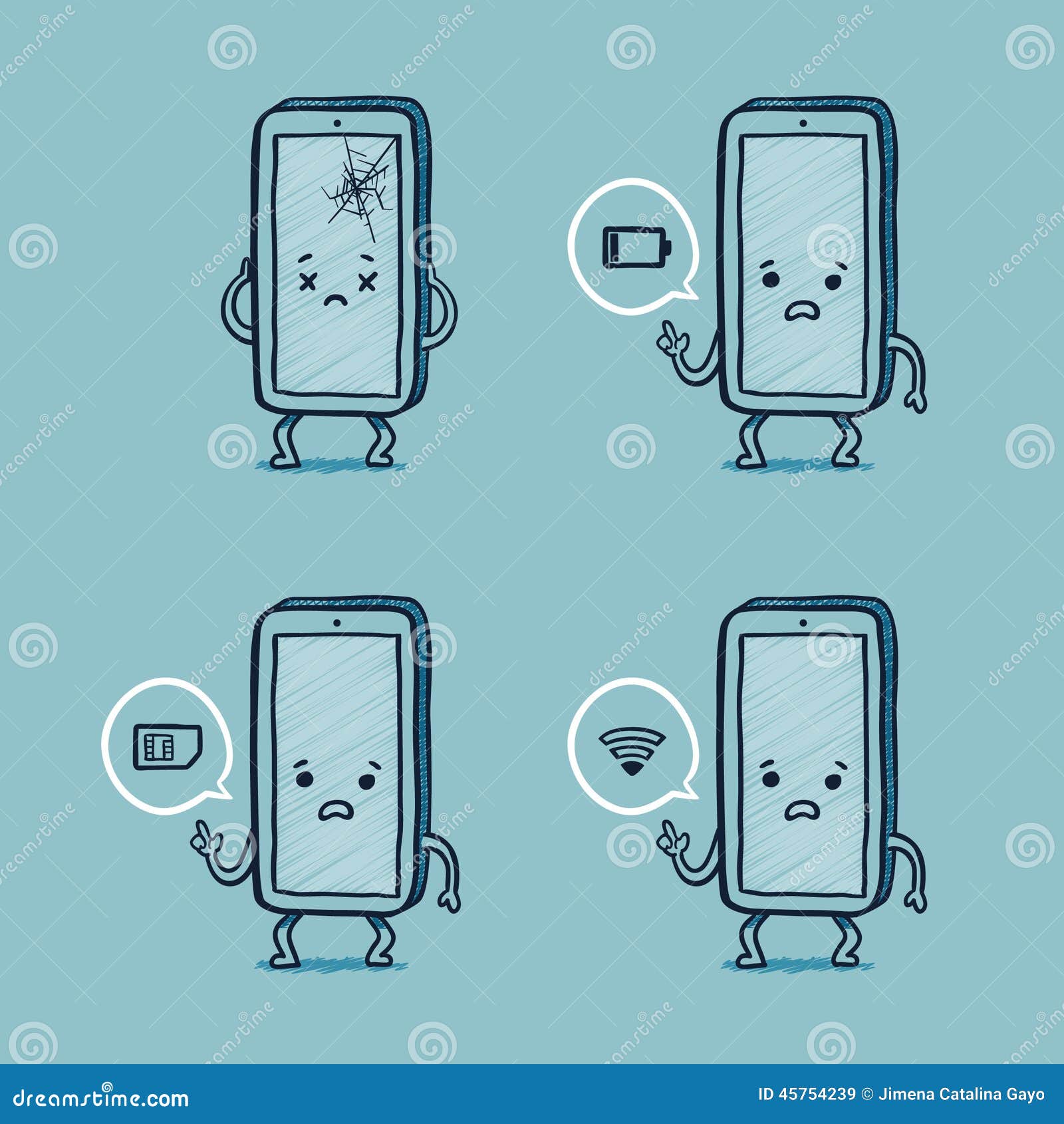 Mr smart phone problems stock illustration. Illustration of injury ...