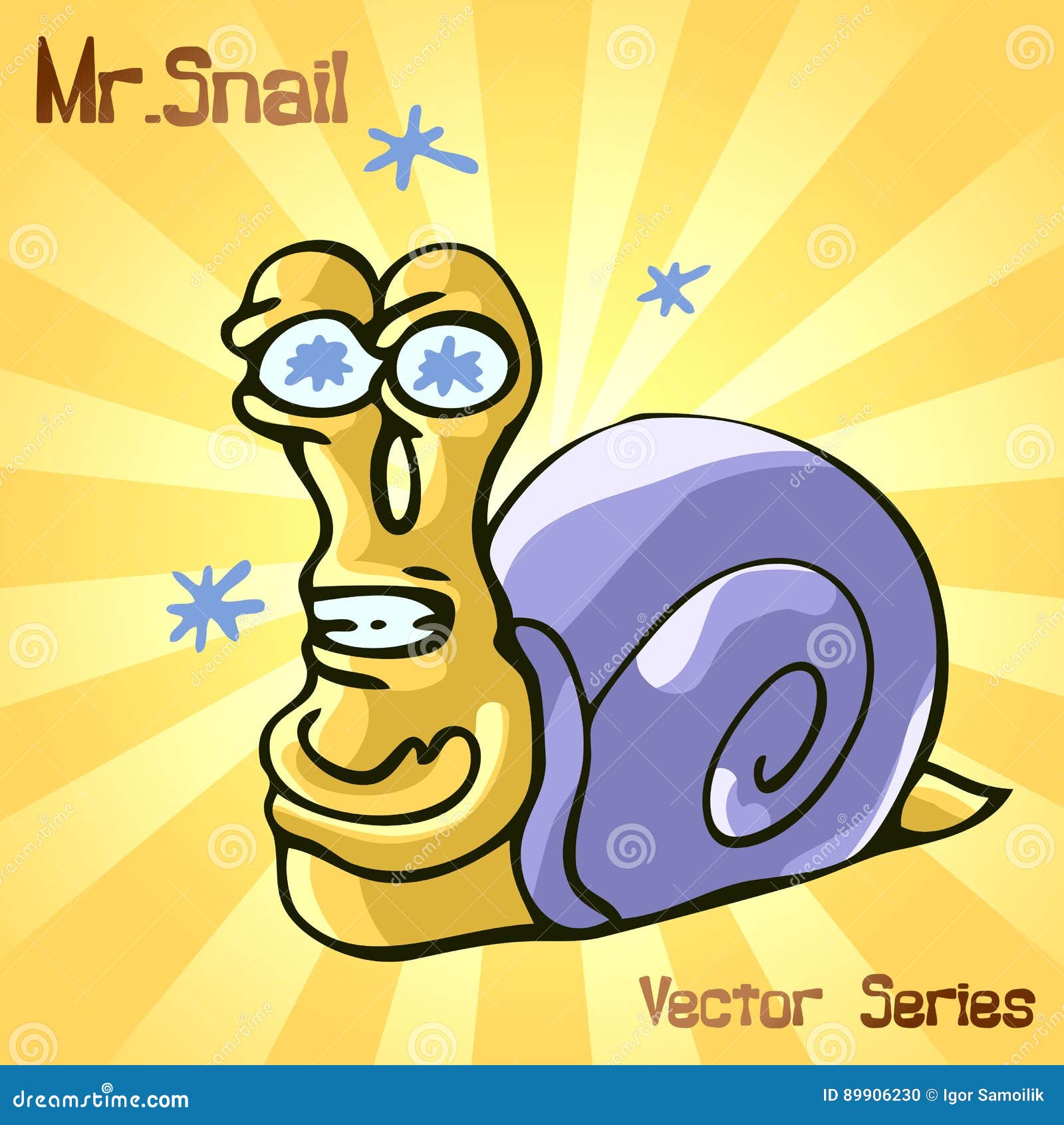 Mr. Snail with cold stock vector. Illustration of face - 89906230