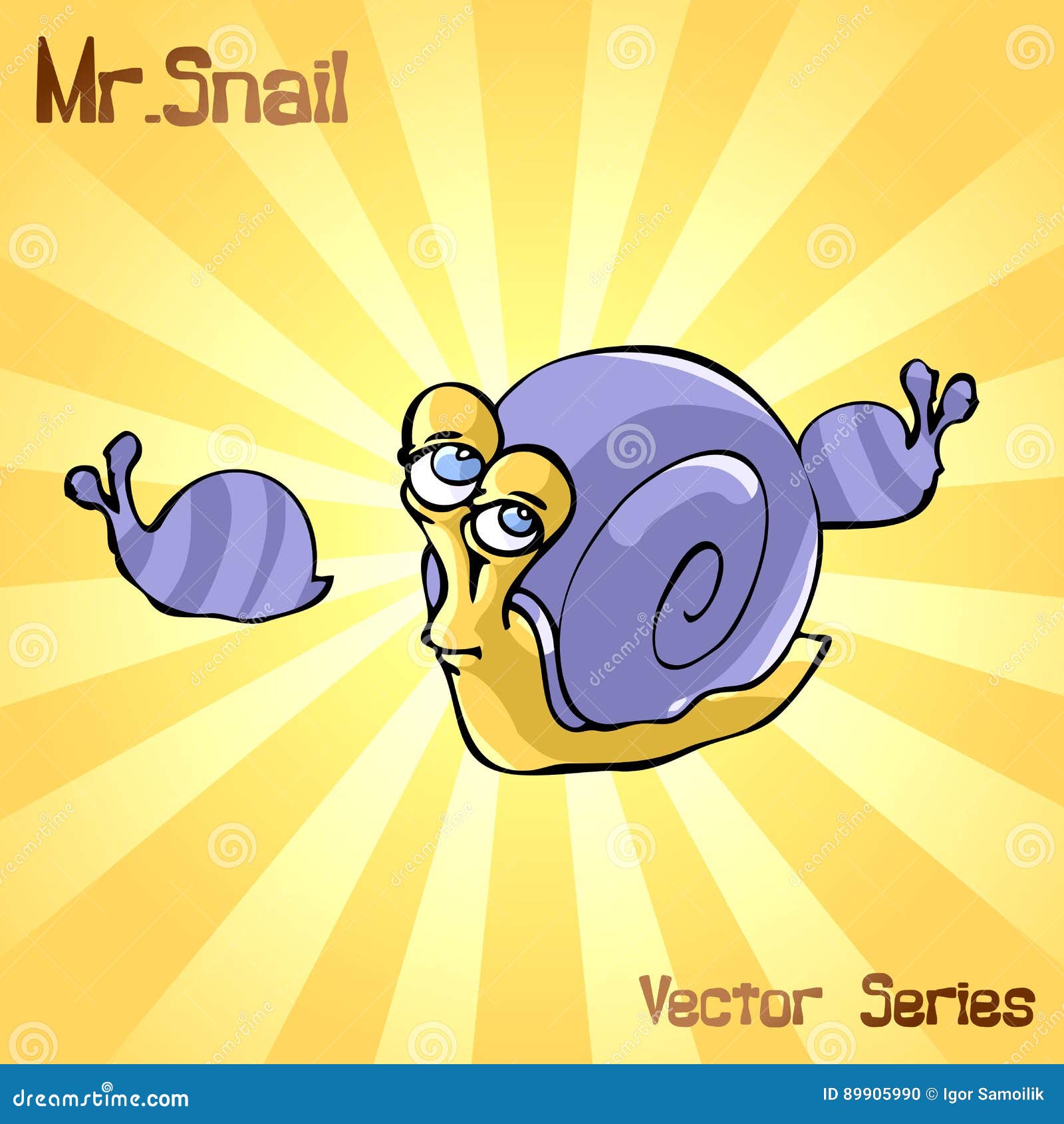 Mr. Snail with principal stock vector. Illustration of calm - 89905990