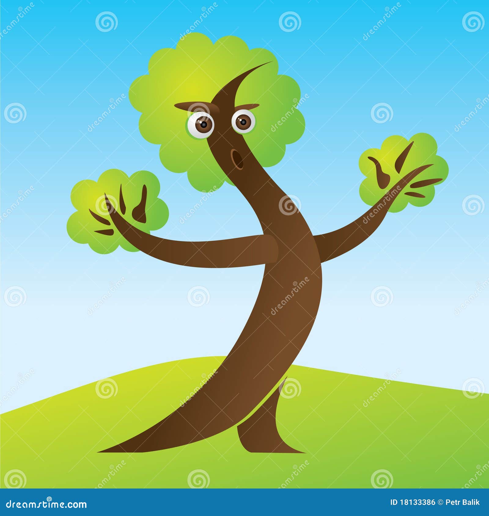 Mr. Tree stock illustration. Illustration of comic, clip - 18133386