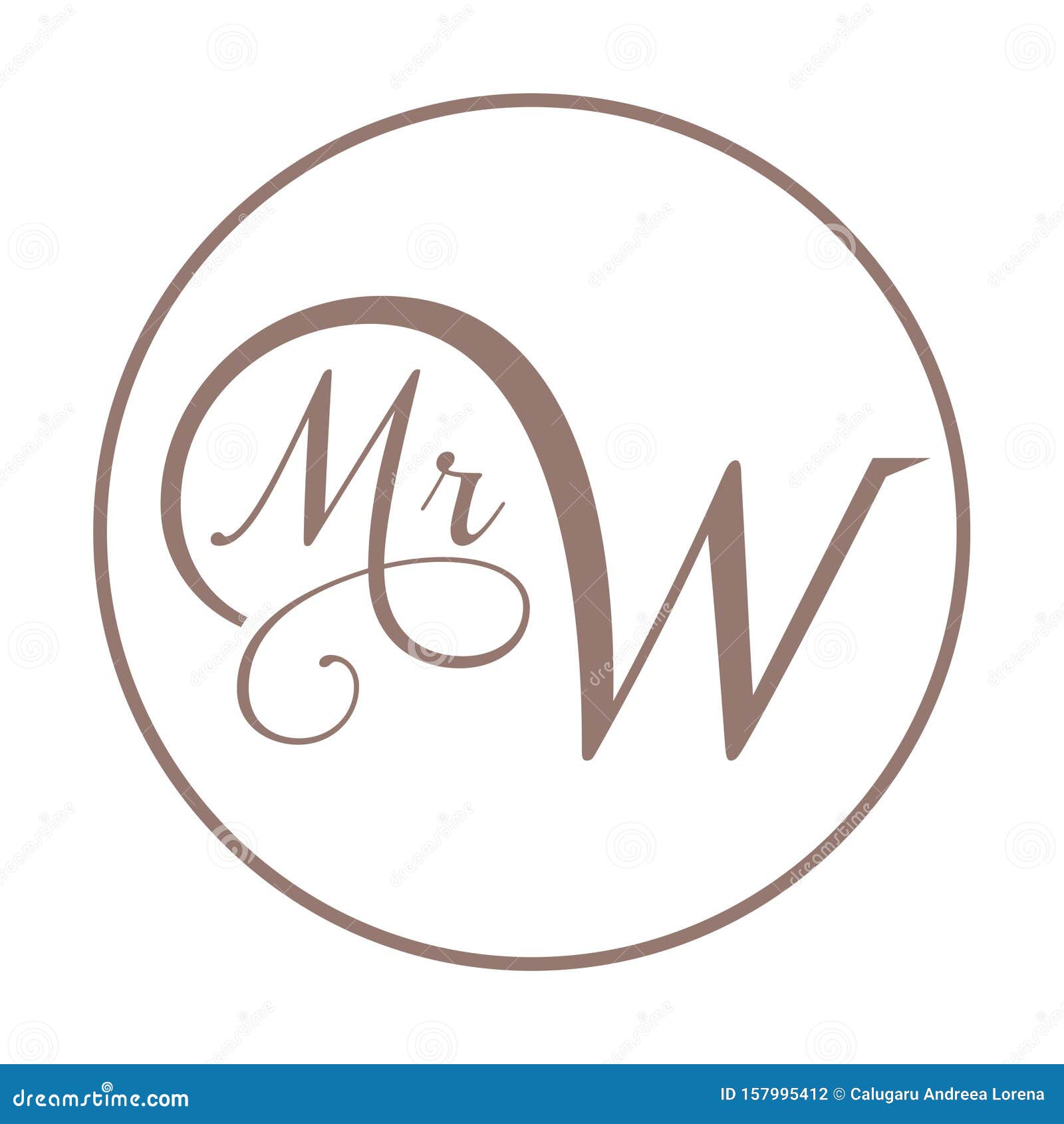 Mr W logo monogram stock vector. Illustration of hair - 157995412