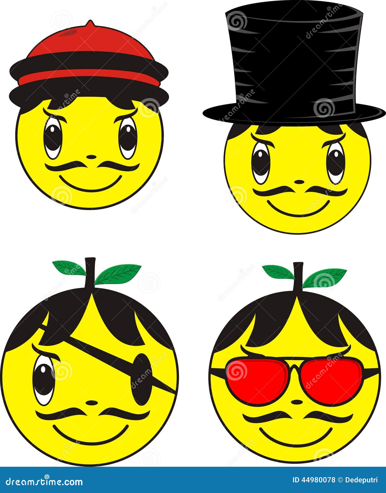 Mr. yellow stock vector. Illustration of emoticon, happy - 44980078