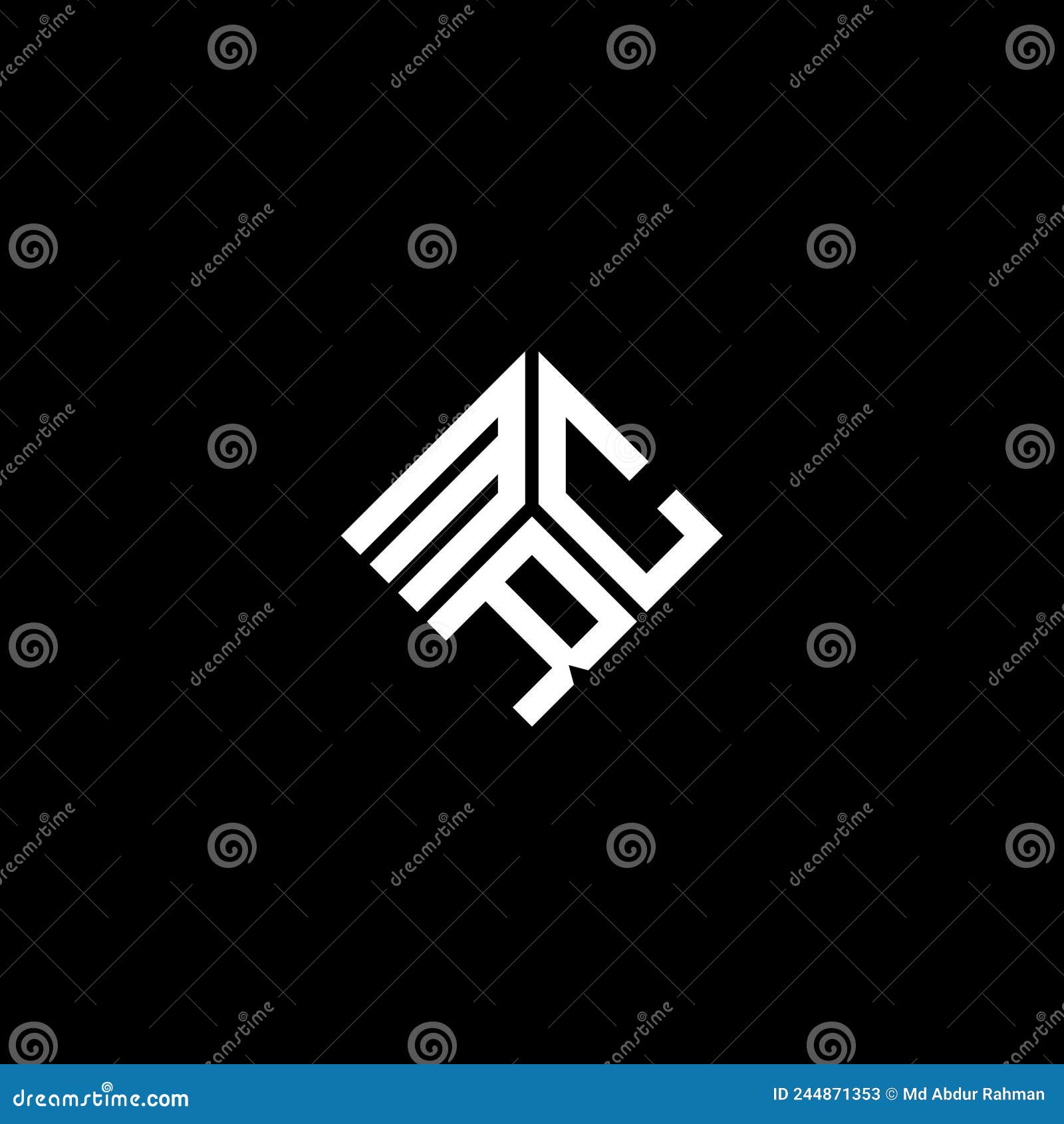 MRC Letter Logo Design on Black Background. MRC Creative Initials ...