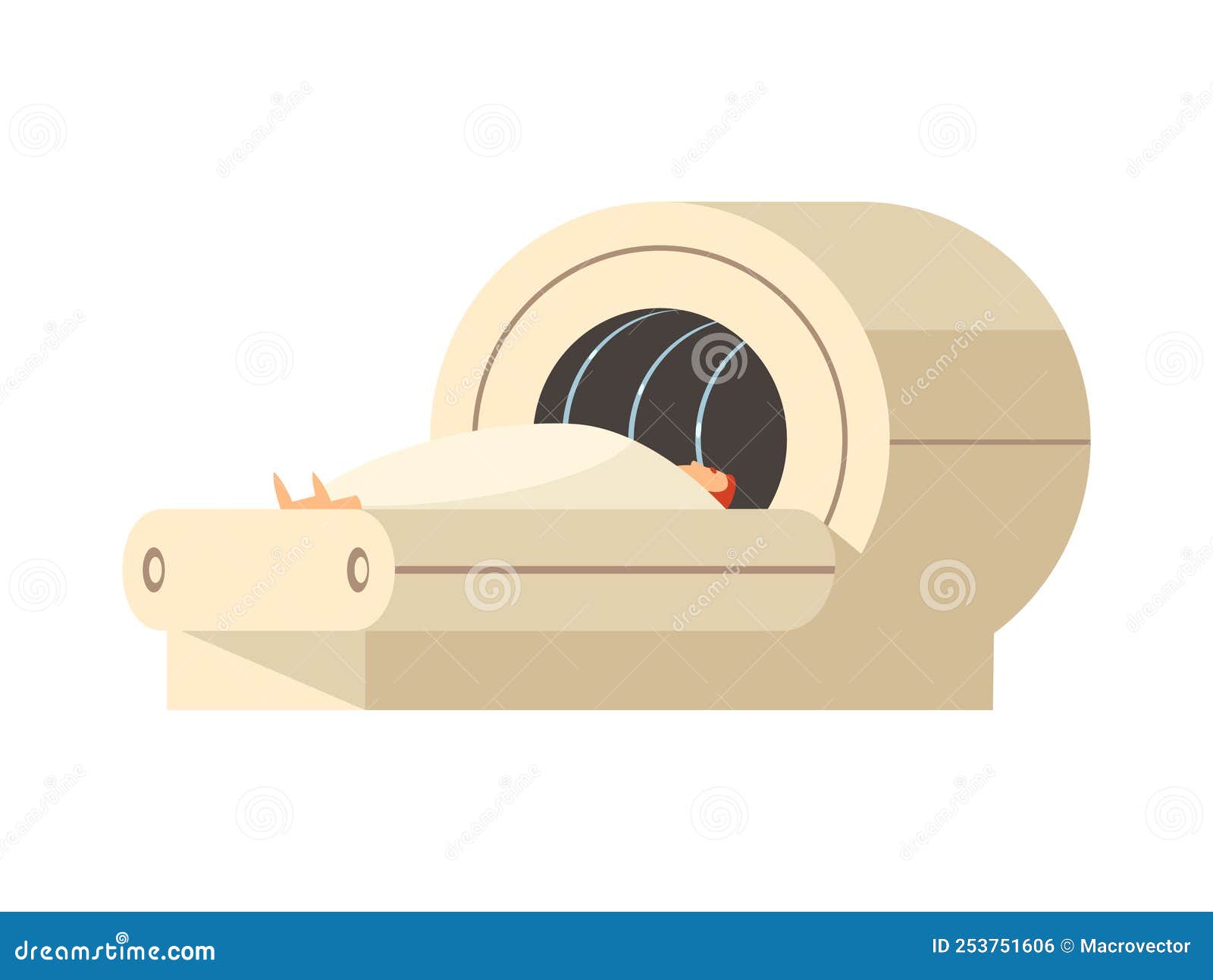 Mri Flat Illustration stock vector. Illustration of surgery - 253751606